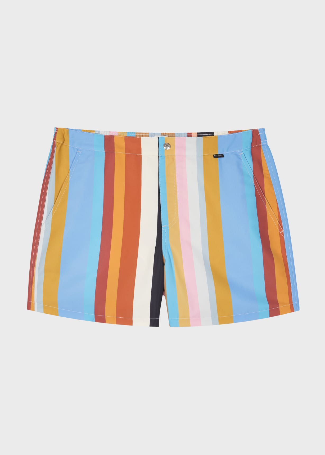 Men's Multicolour 'Signature Stripe' Buttoned Swim Shorts