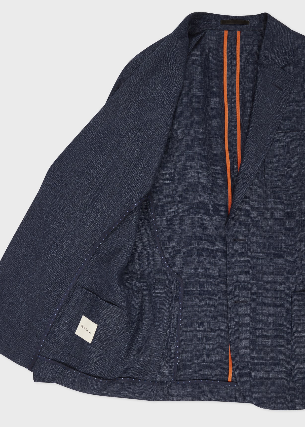 Men's Navy Blue Linen-Wool Unlined Blazer