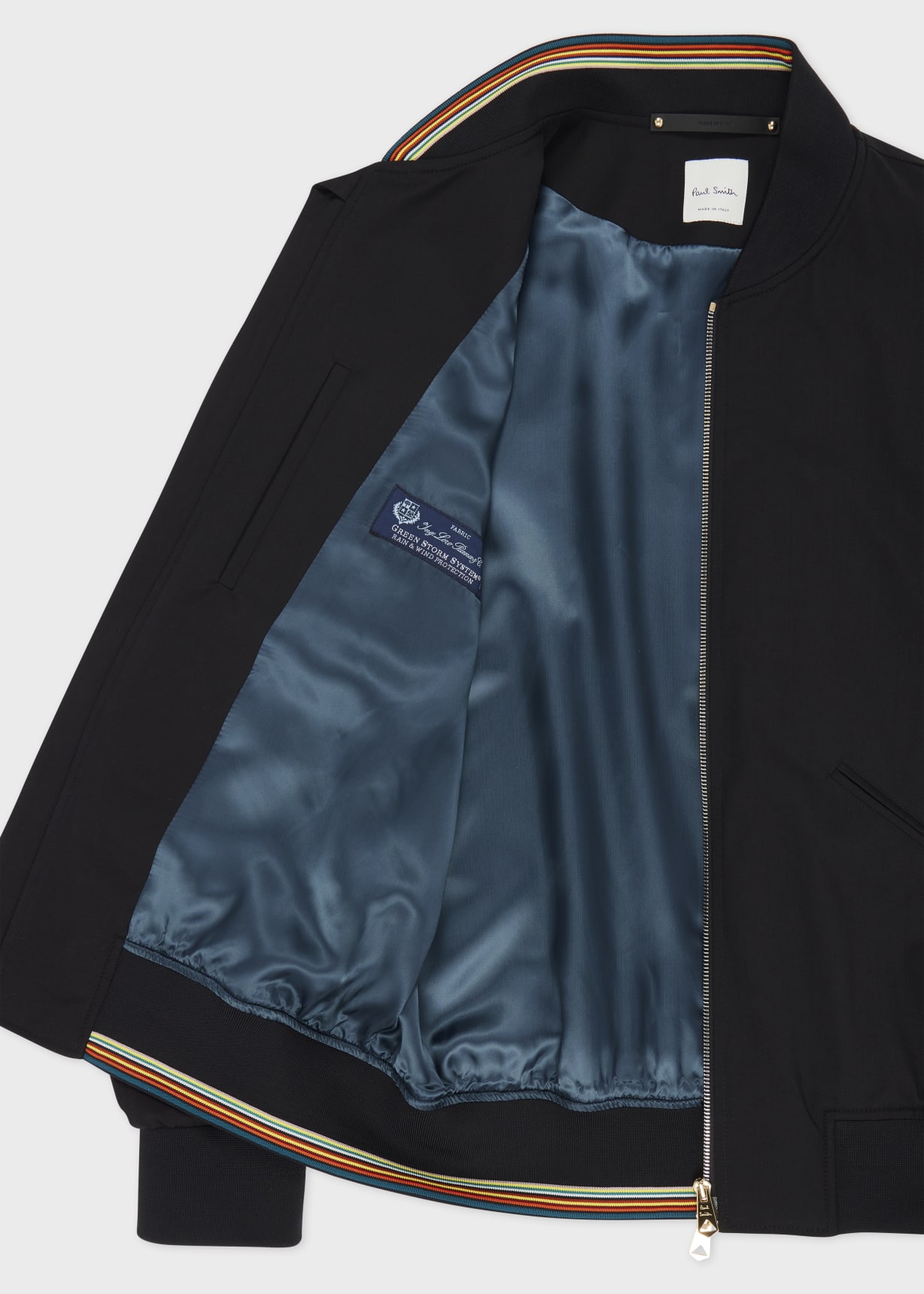 Men's Black 'Storm System' Wool Bomber Jacket