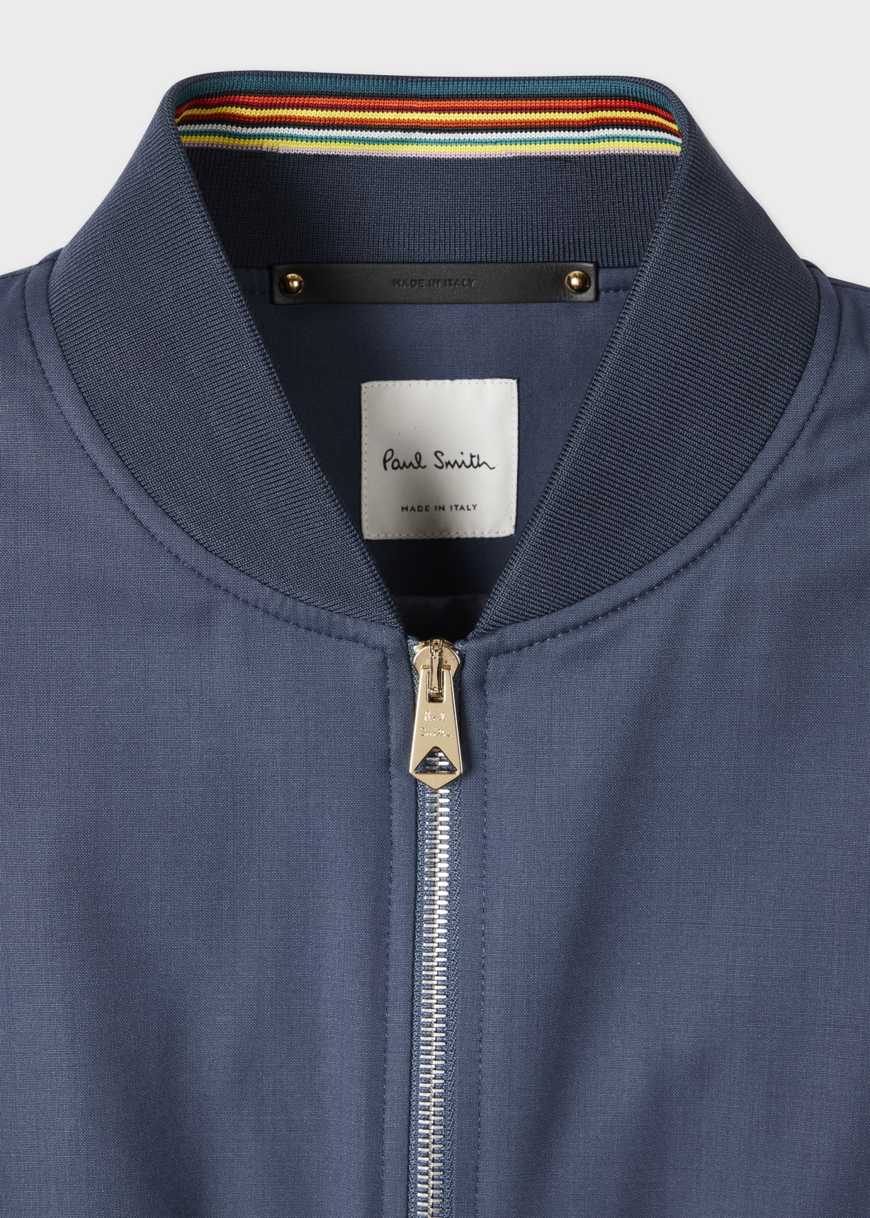 Men's Blue 'Storm System' Wool Bomber Jacket