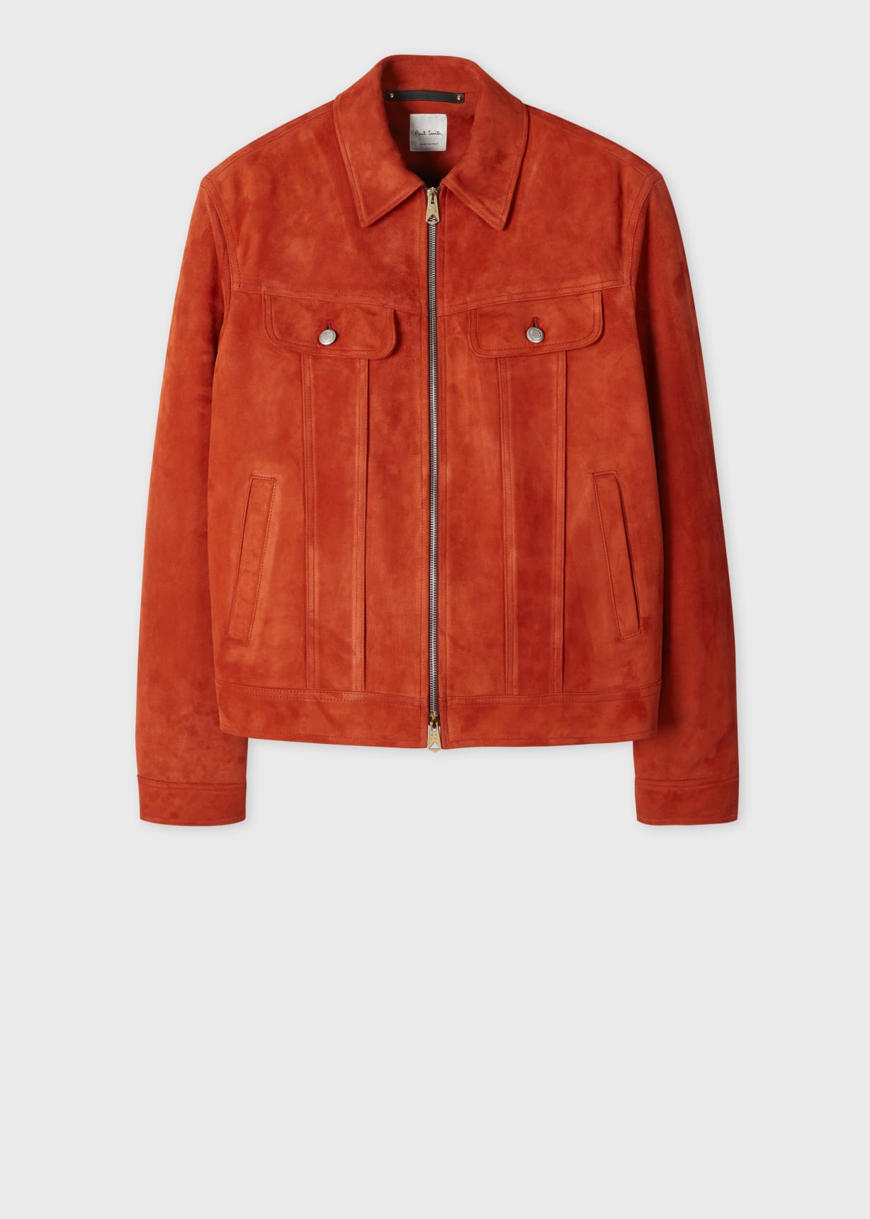 Men's Burnt Orange Suede Trucker Jacket
