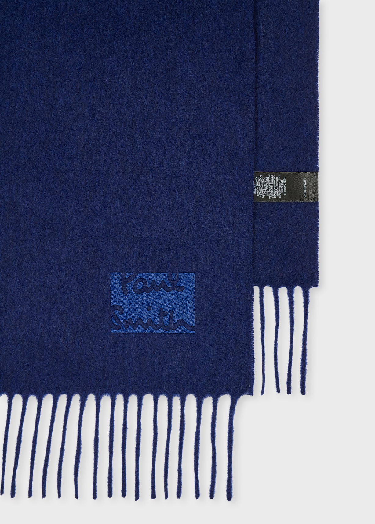 Navy Blue Cashmere Logo Scarf