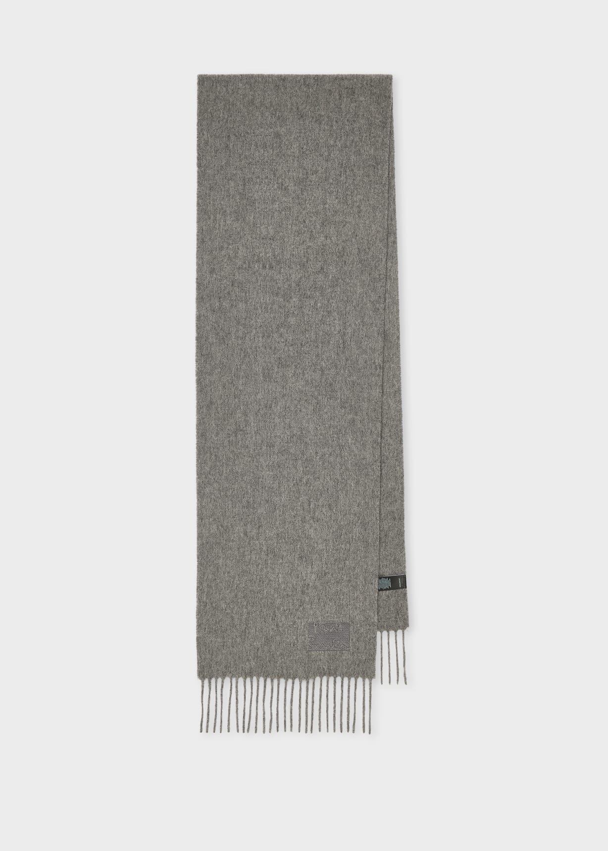 Grey Cashmere Logo Scarf
