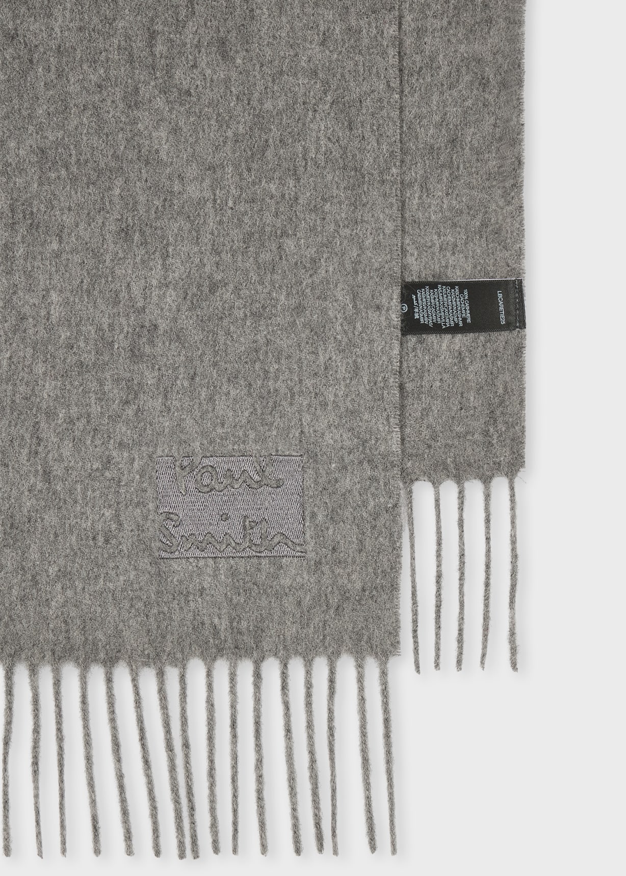 Grey Cashmere Logo Scarf