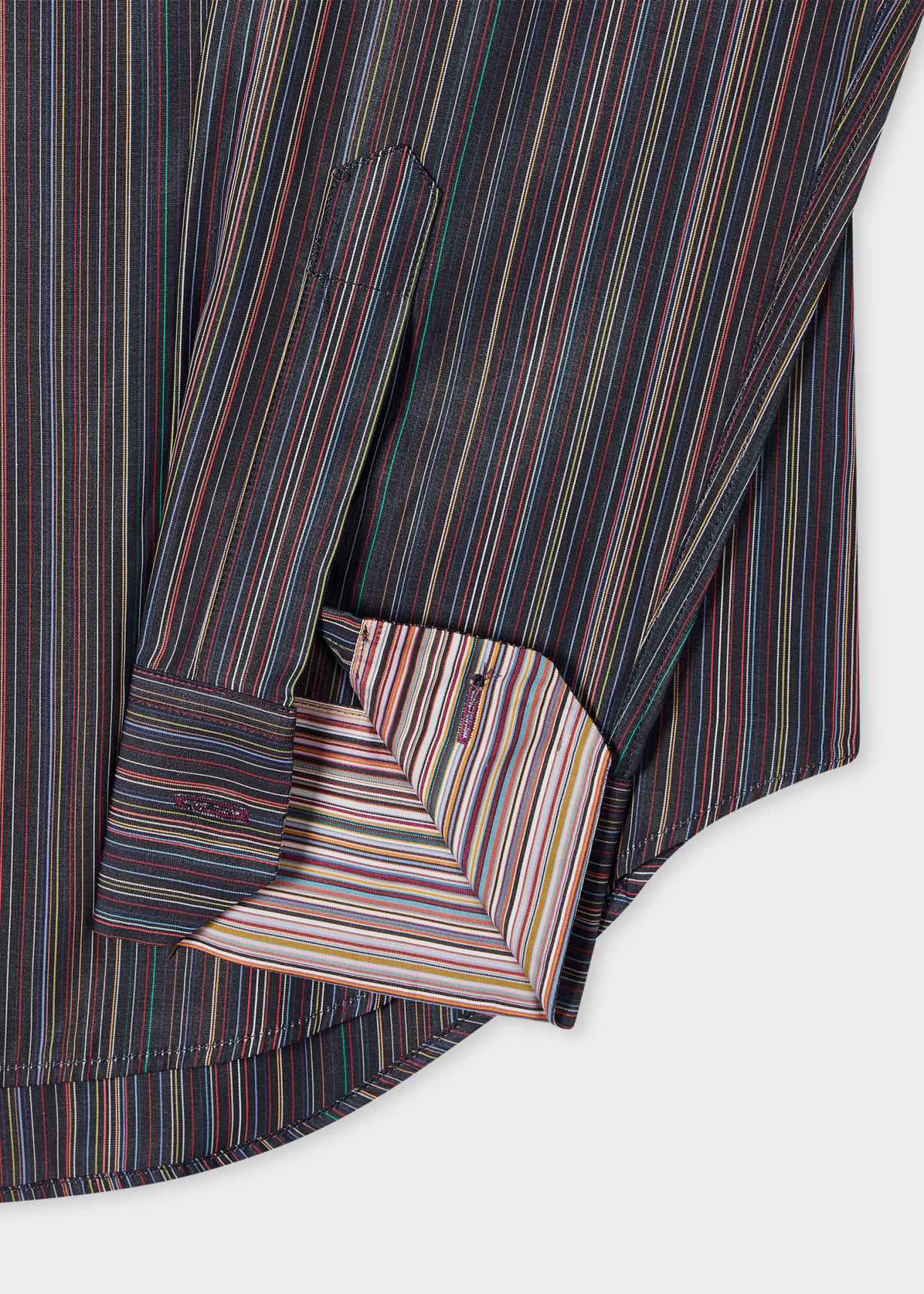 Men's Slim-Fit Navy 'Signature Stripe' Fly Front Shirt