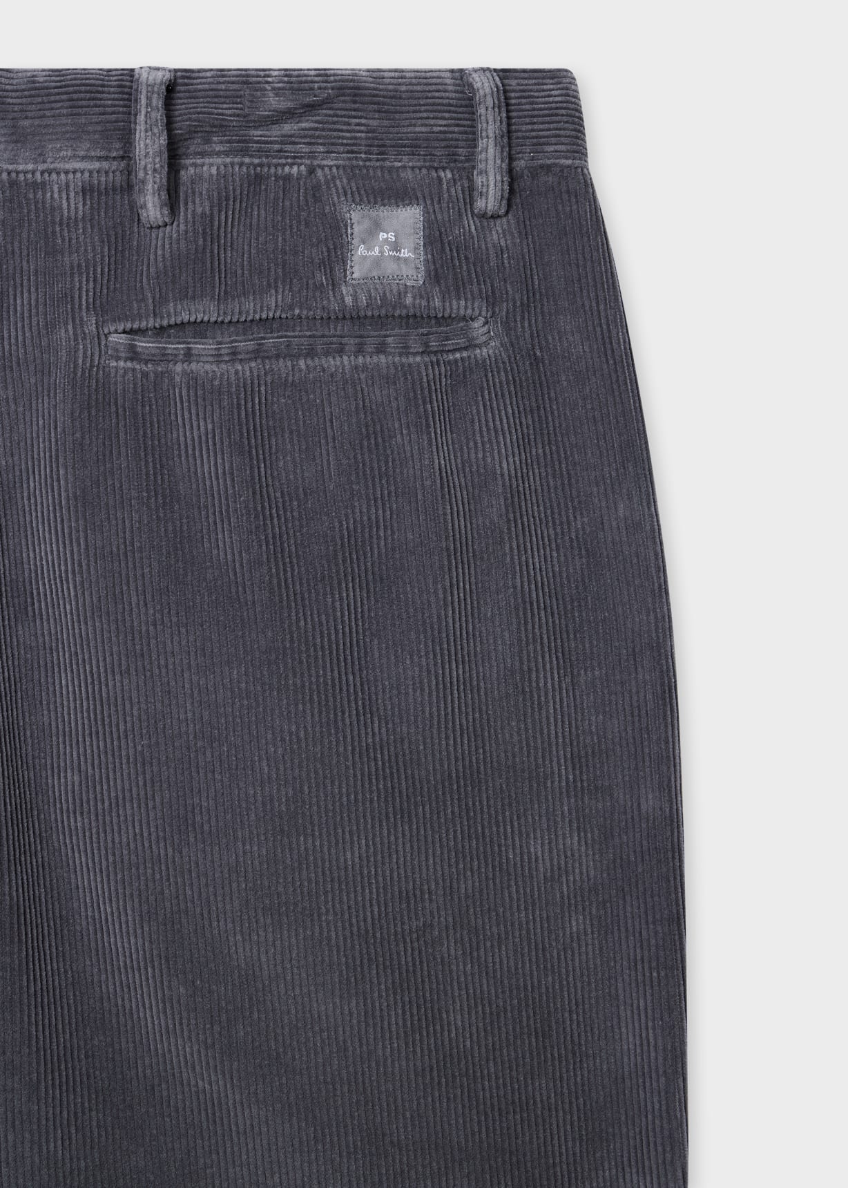 Men's Grey Pleated Corduroy Trousers