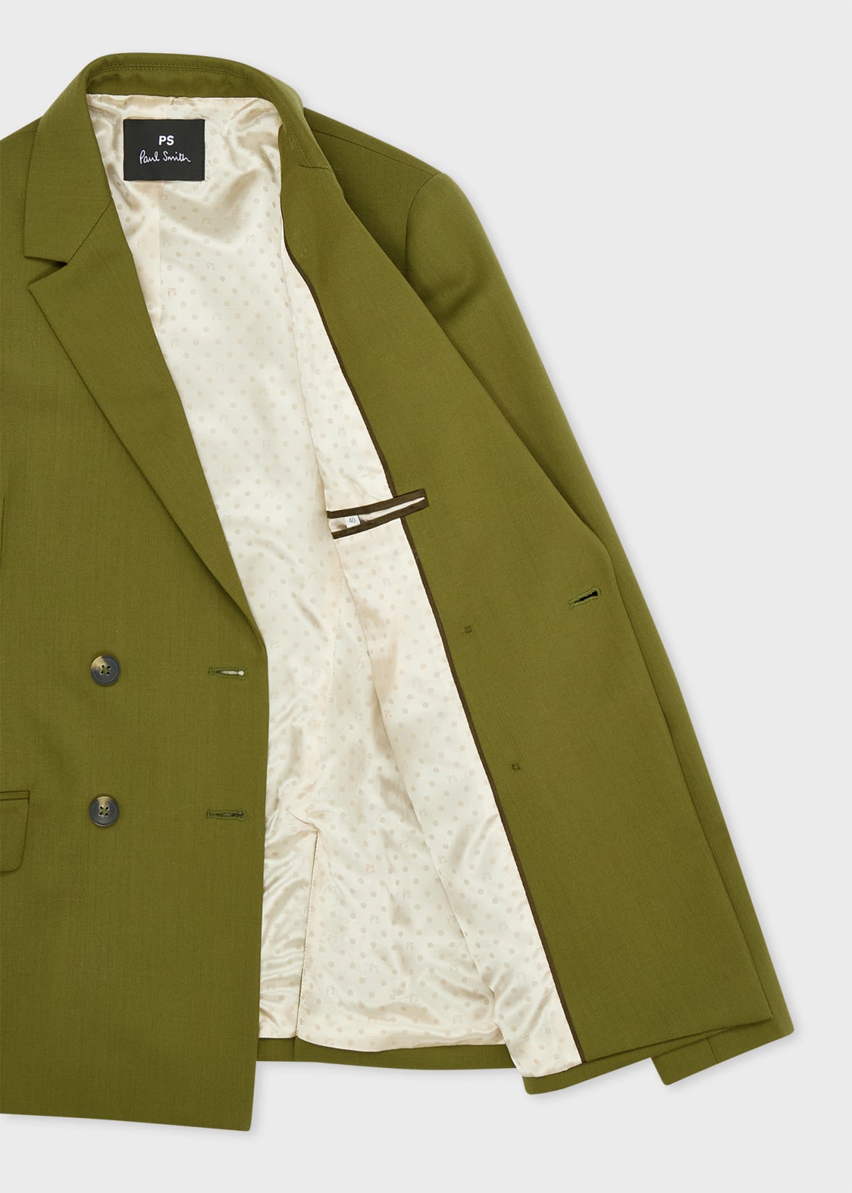 Women's Olive Green Wool Double-Breasted Blazer