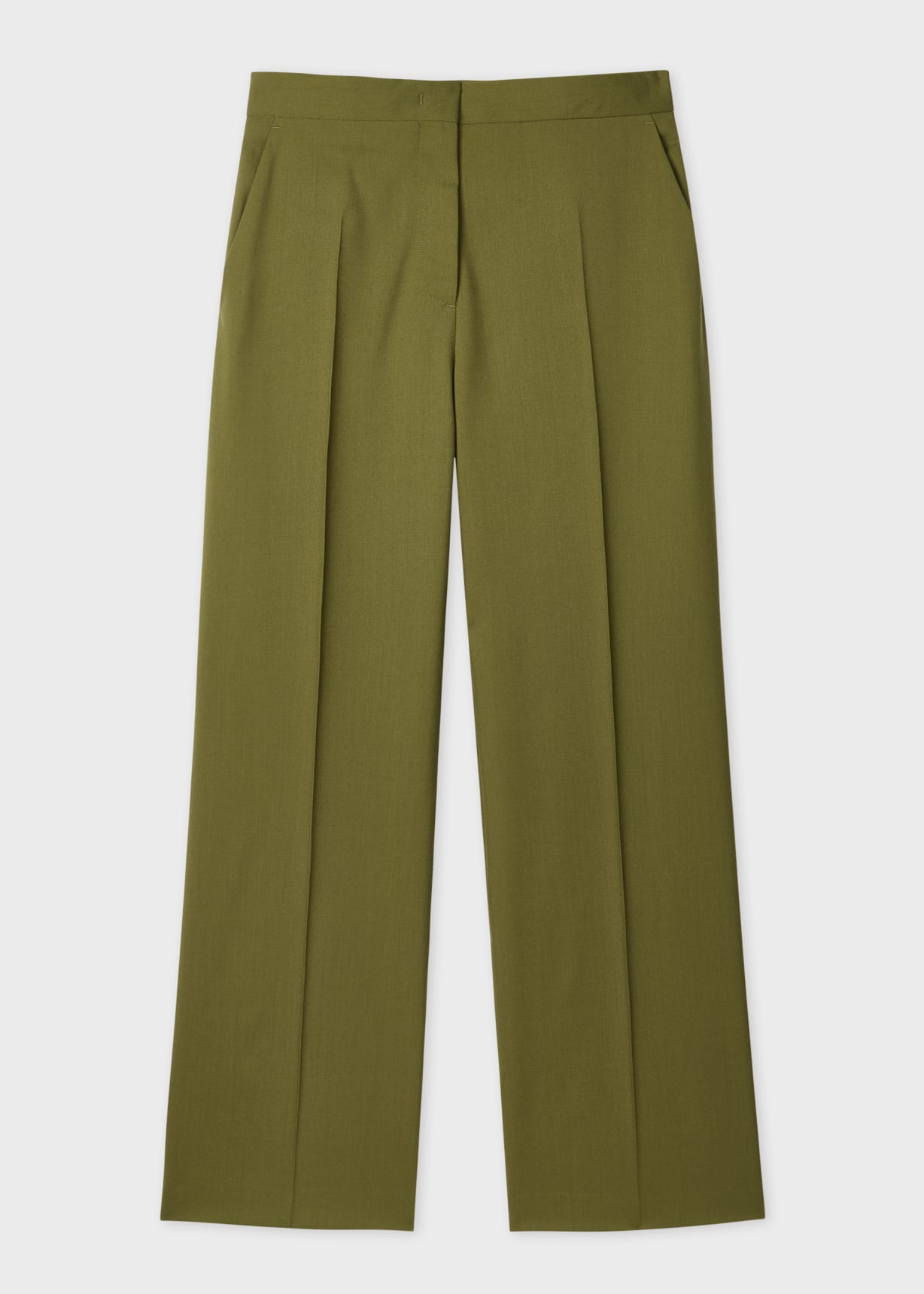 Women's Olive Green Wide Leg Trousers