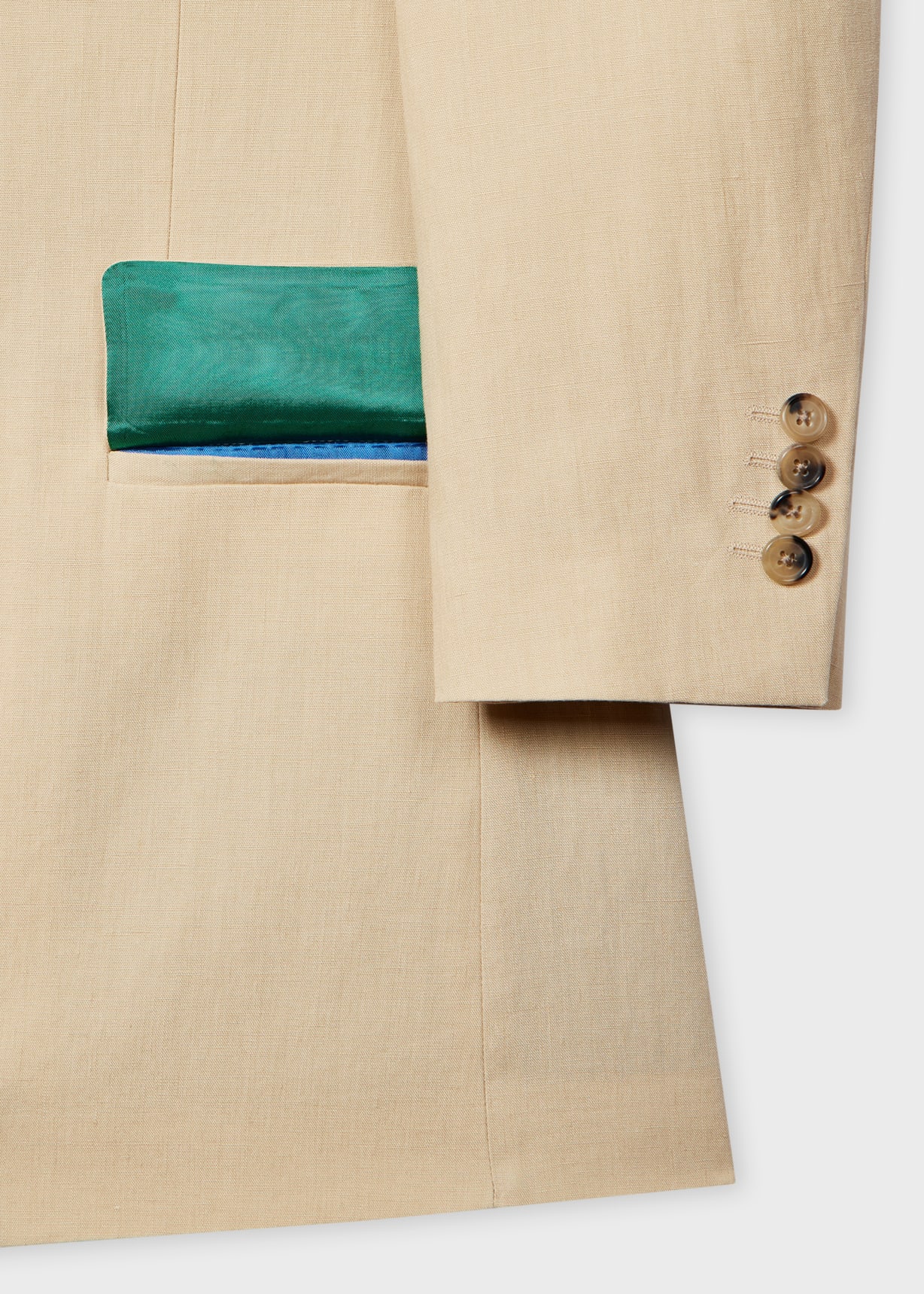 Men's Light Tan Linen Buggy-Lined Blazer