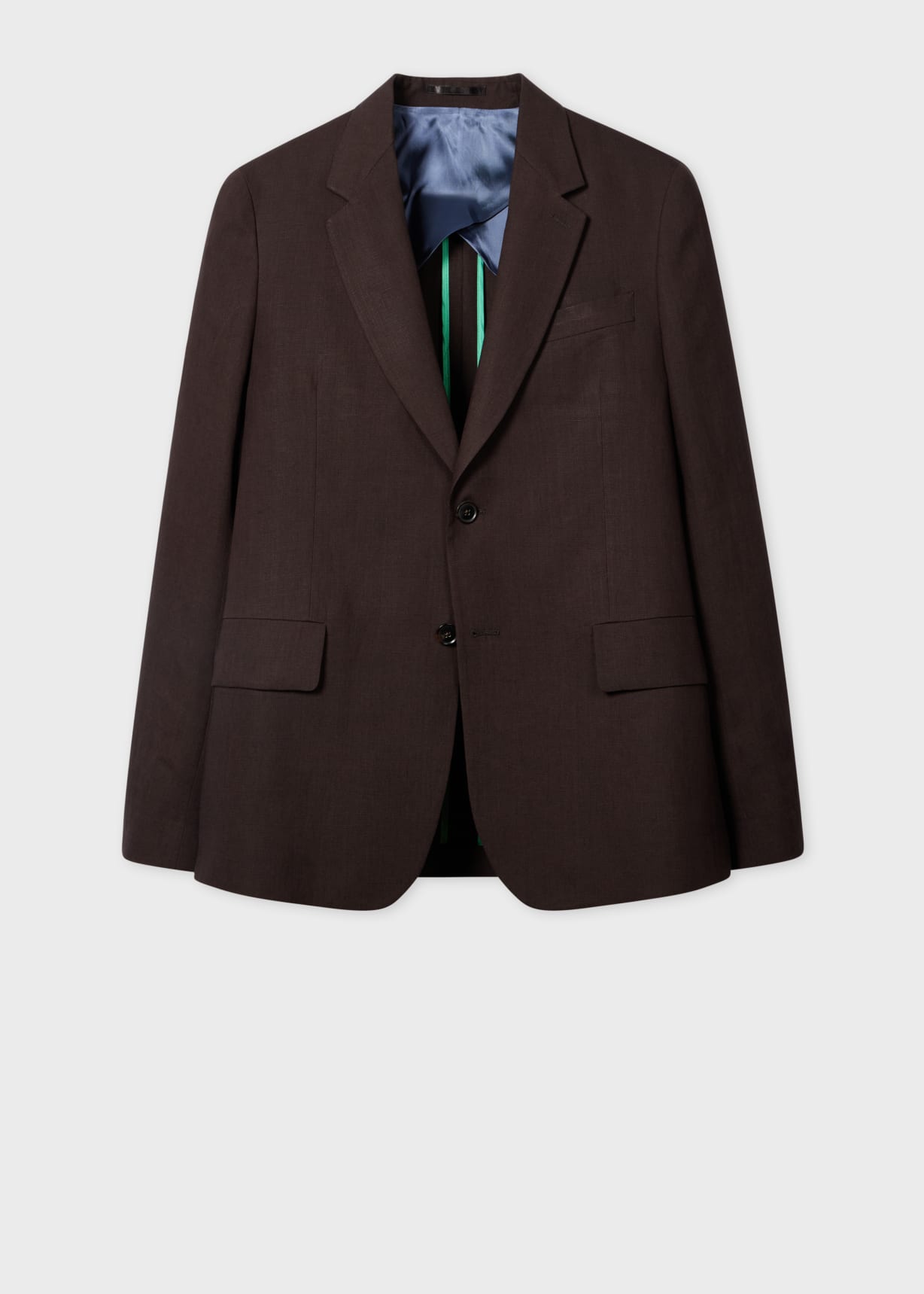 Men's Dark Brown Linen Buggy-Lined Blazer