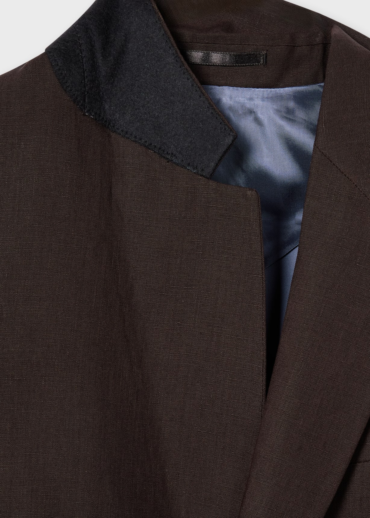 Men's Dark Brown Linen Buggy-Lined Blazer