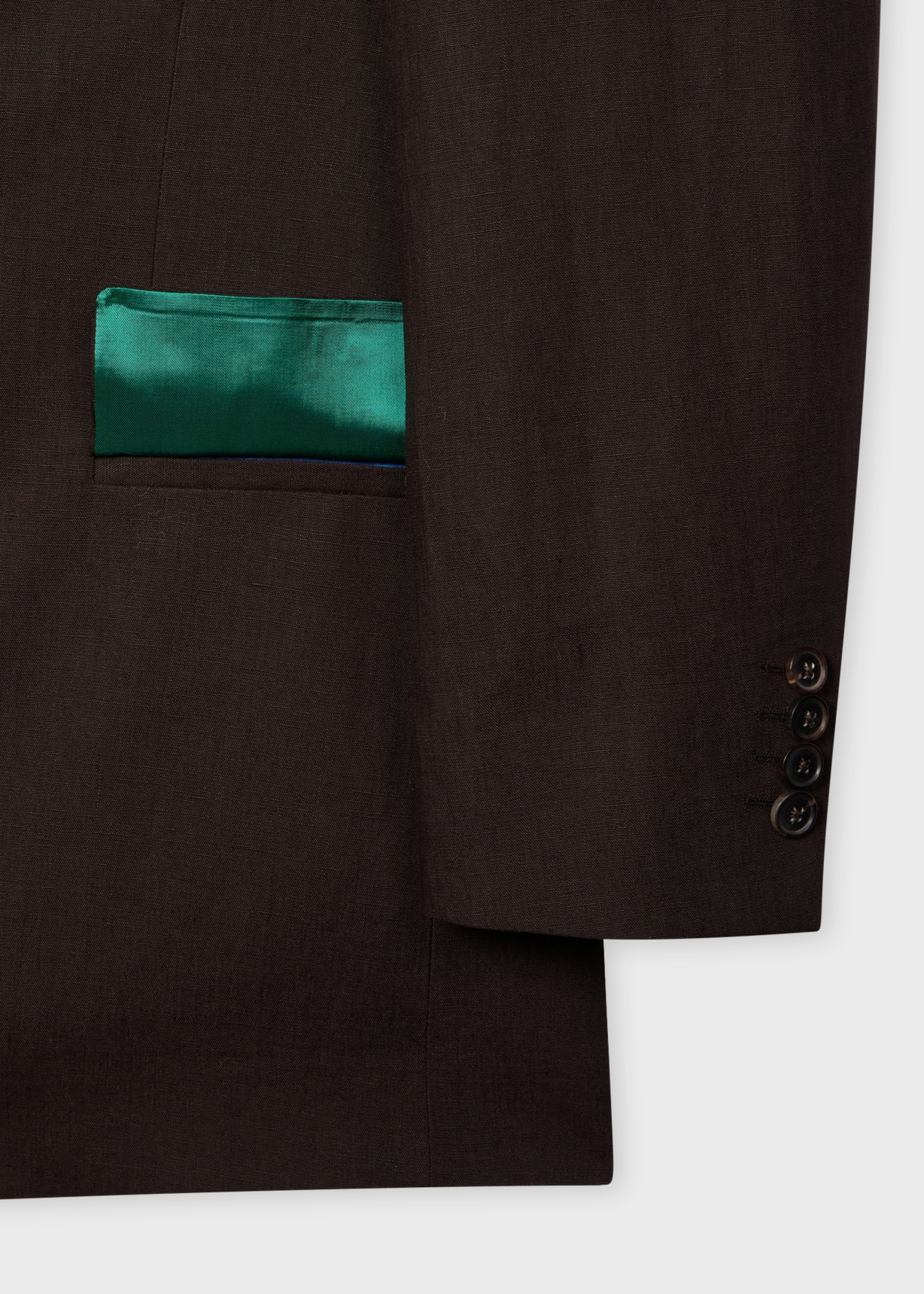 Men's Dark Brown Linen Buggy-Lined Blazer