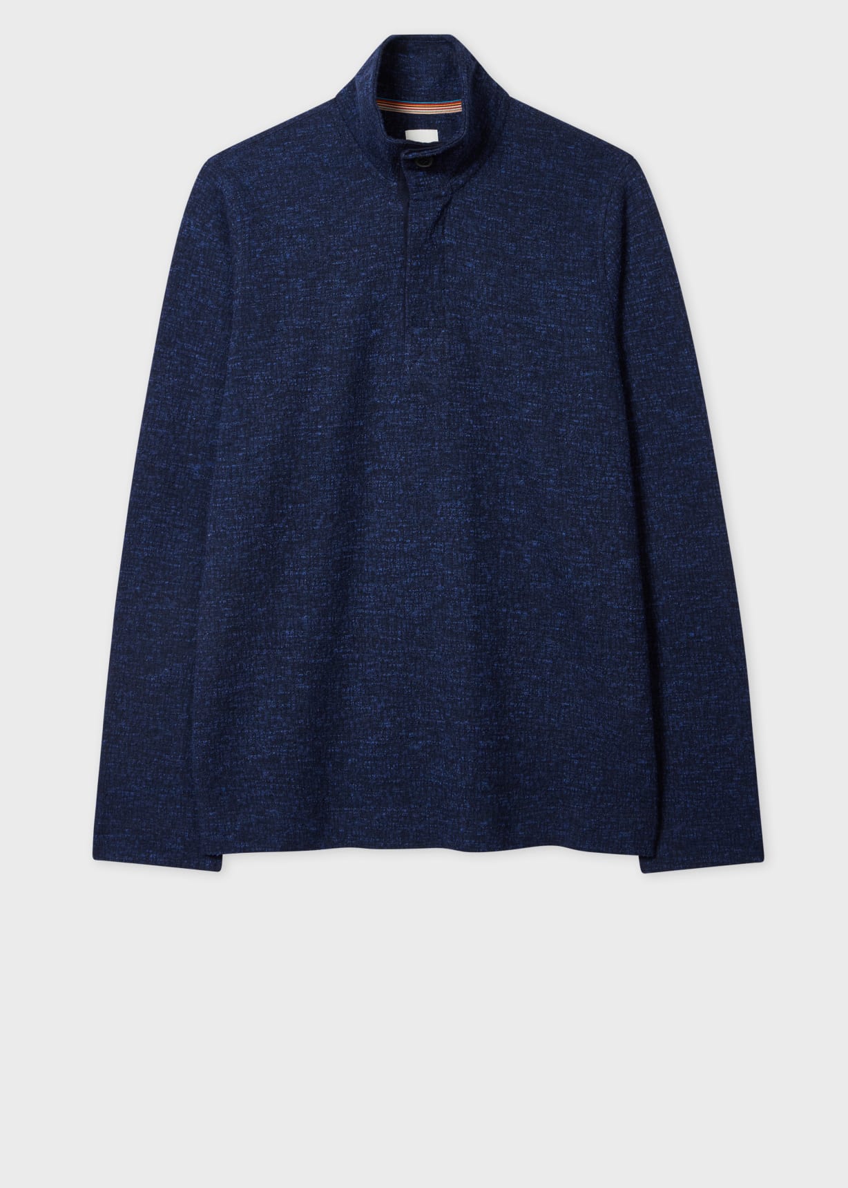Men's Navy Textured Marl Funnel Neck Sweatshirt