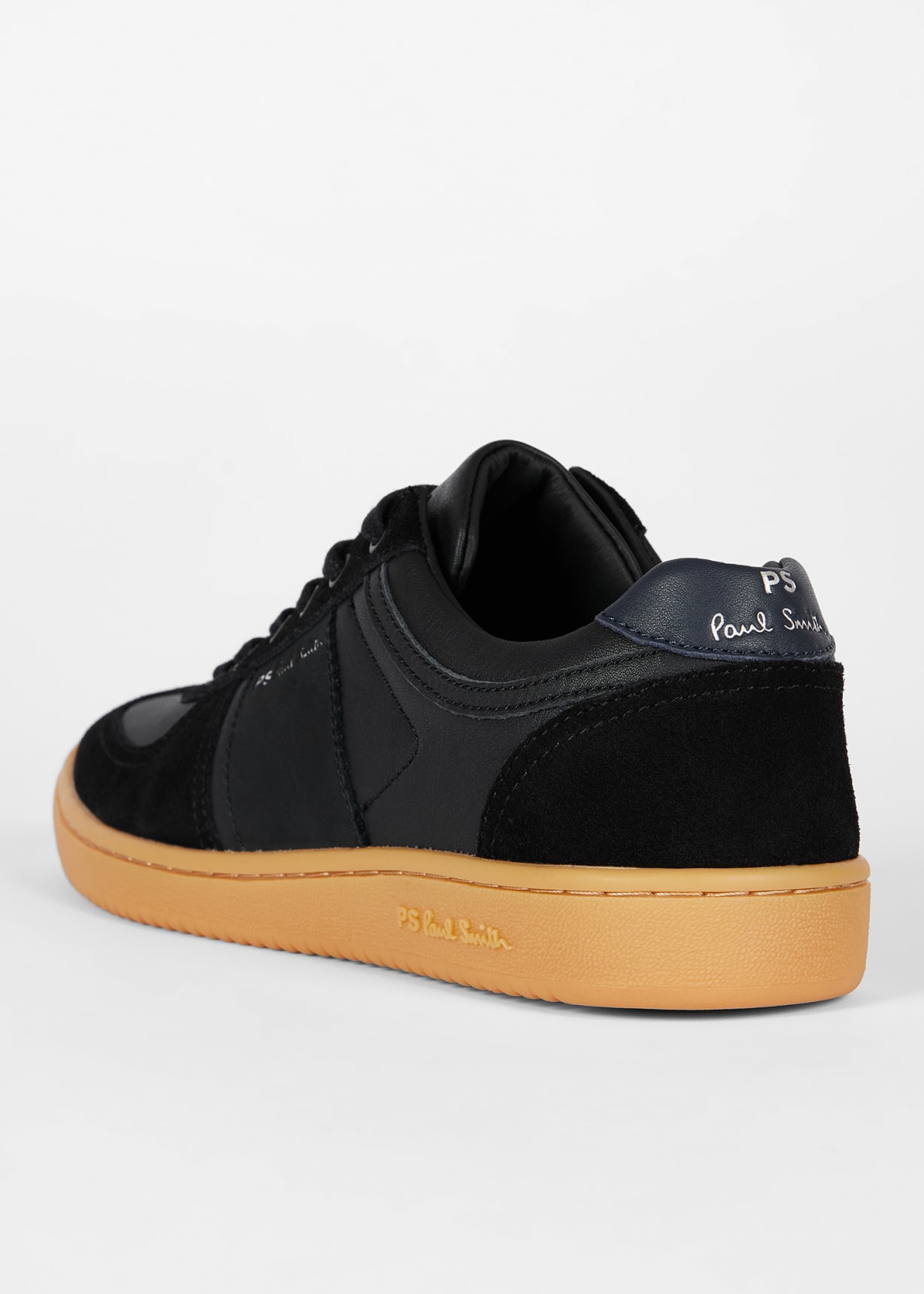 Men's Black Leather 'Roberto' Trainers