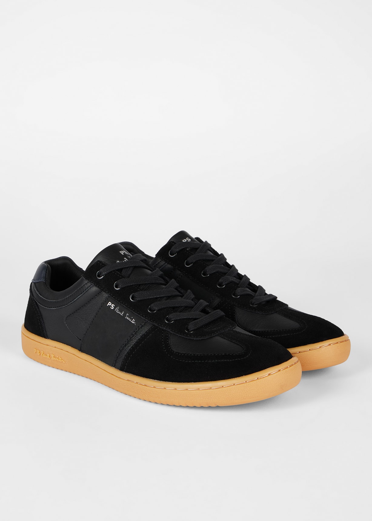 Men's Black Leather 'Roberto' Trainers
