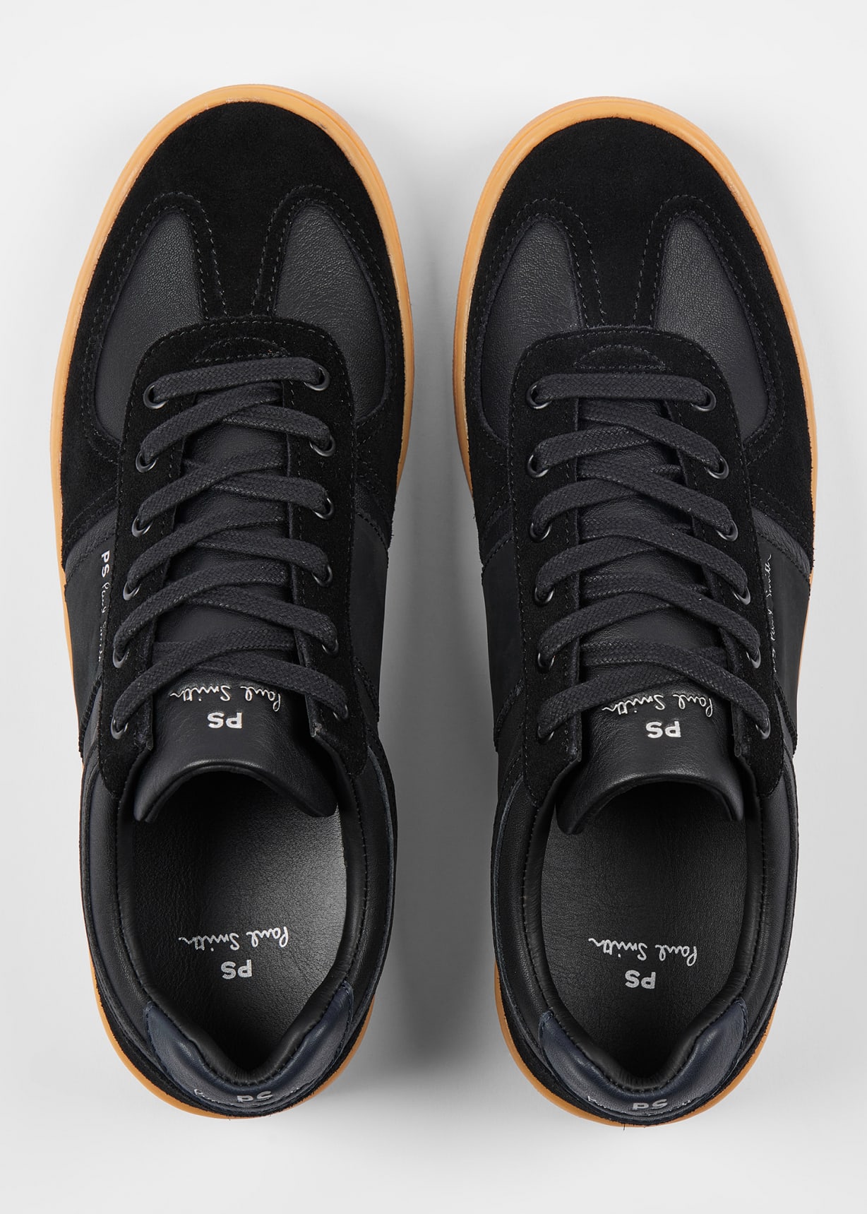 Men's Black Leather 'Roberto' Trainers