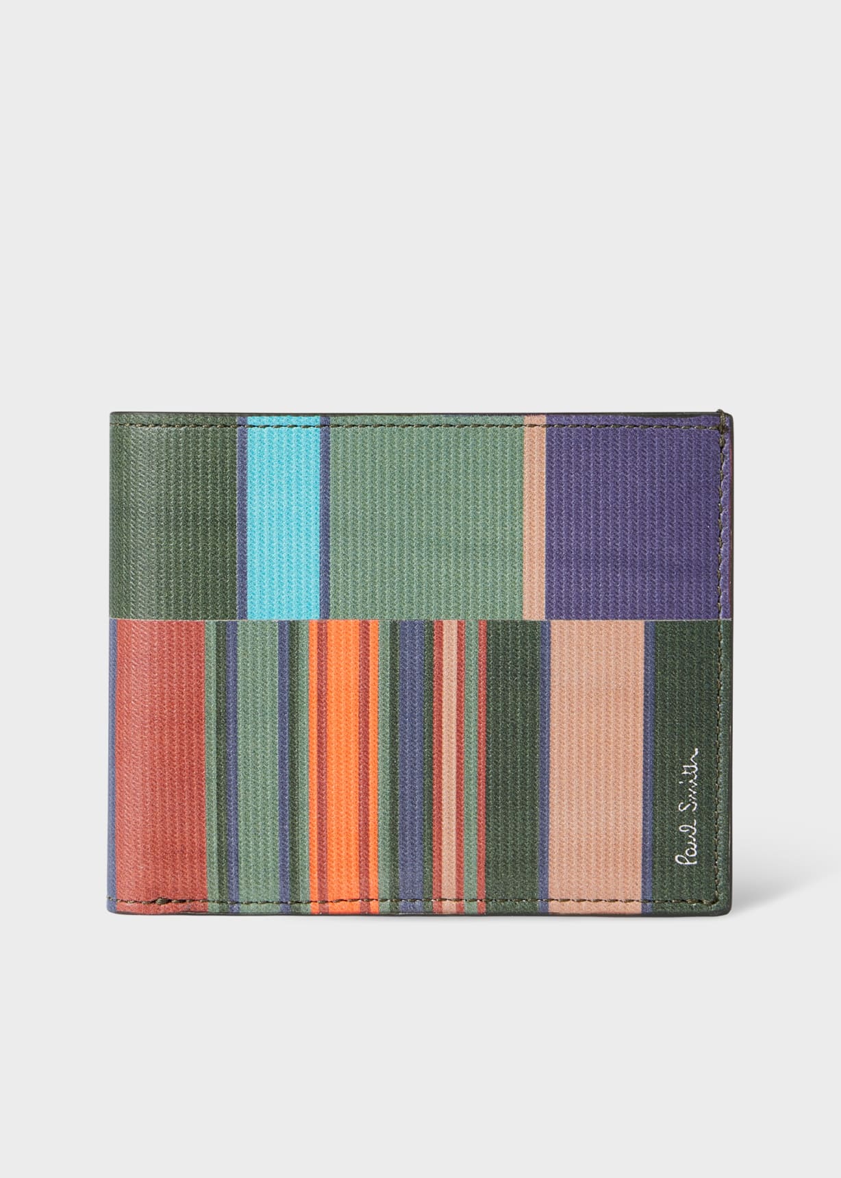 Men's Leather 'Seasonal Stripe' Compact Billfold Wallet