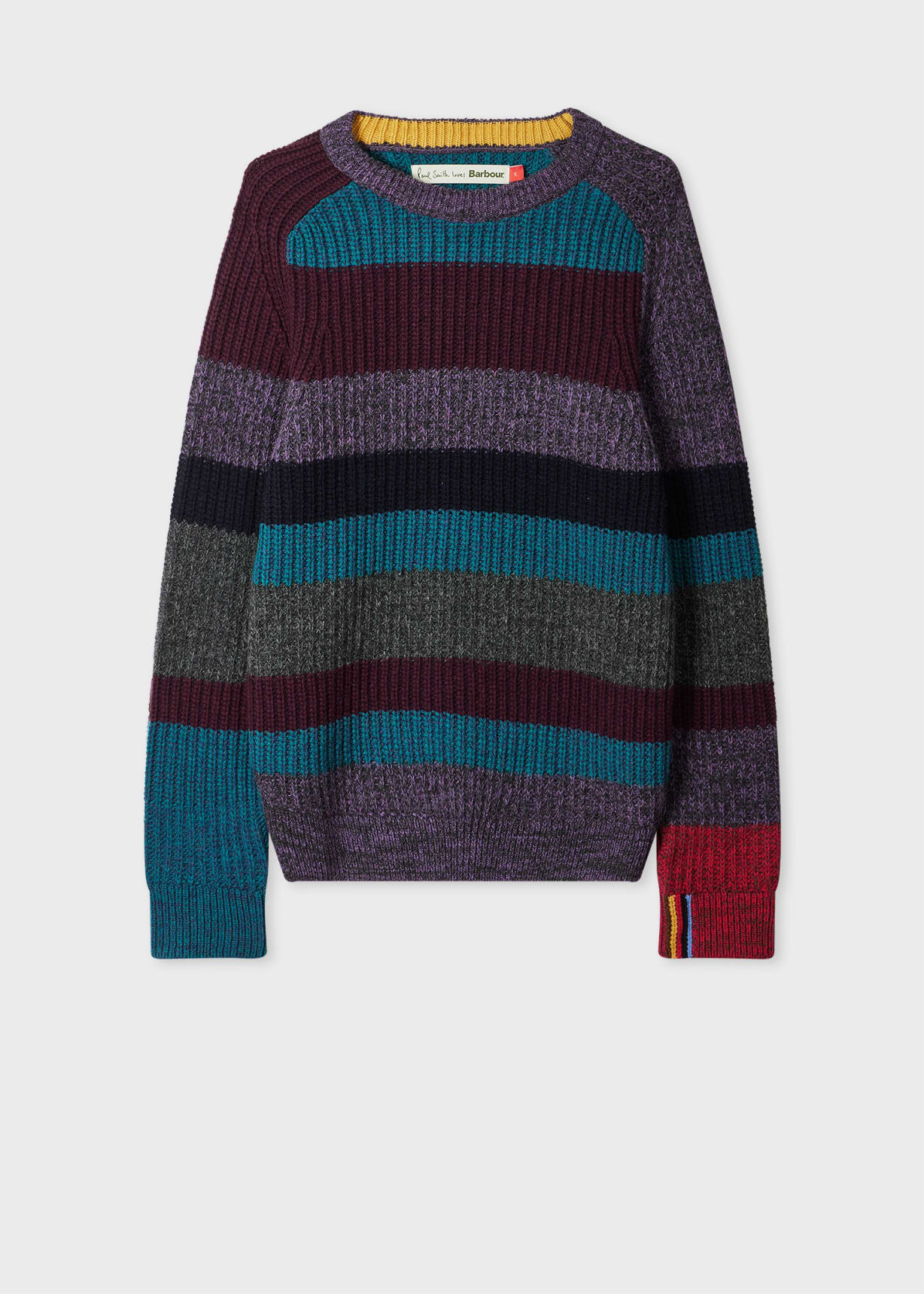 Paul Smith loves Barbour - Pull Col Rond à Rayures Multicolores