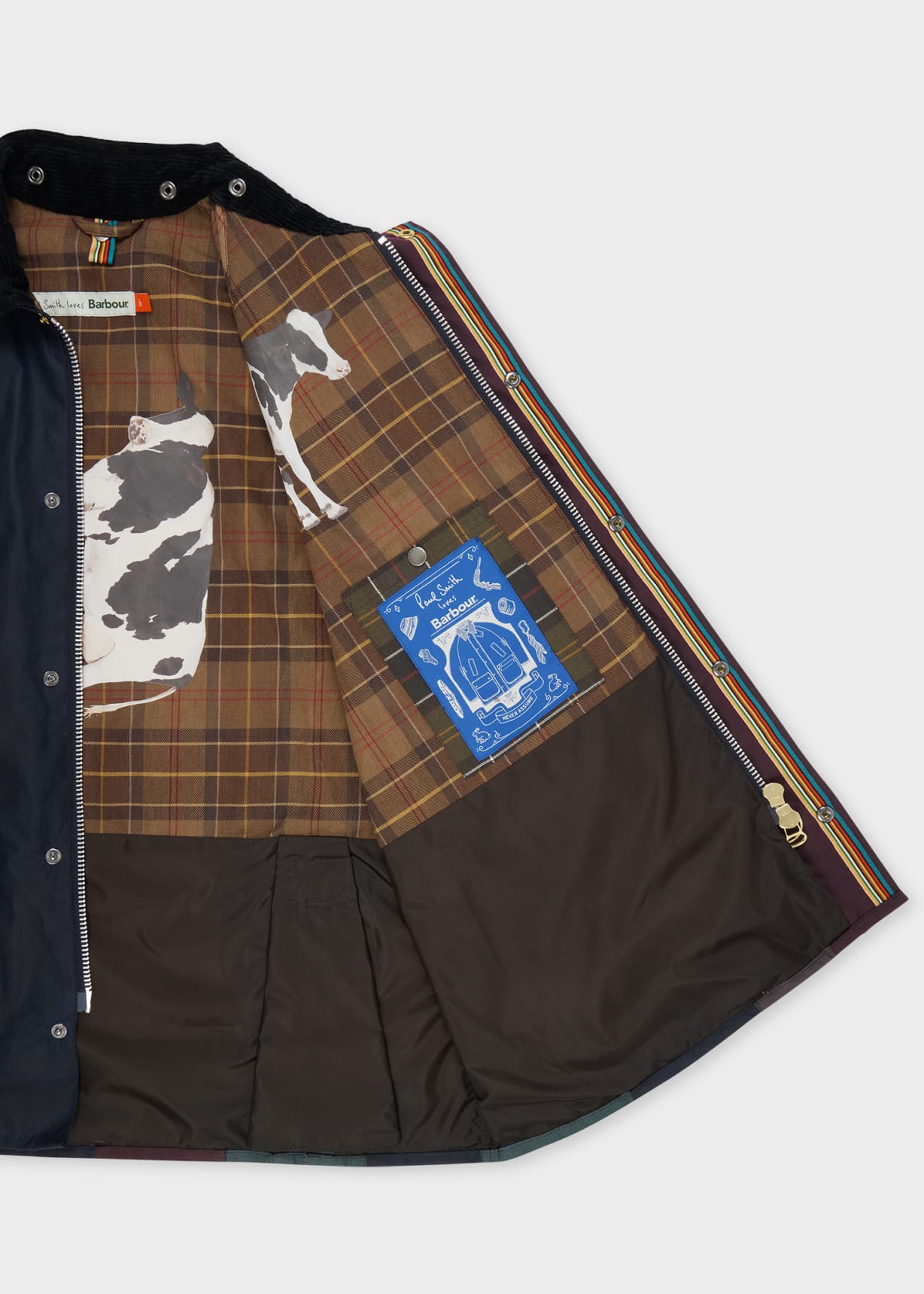 Paul Smith loves Barbour - Striped Oversized Bedale Wax Jacket