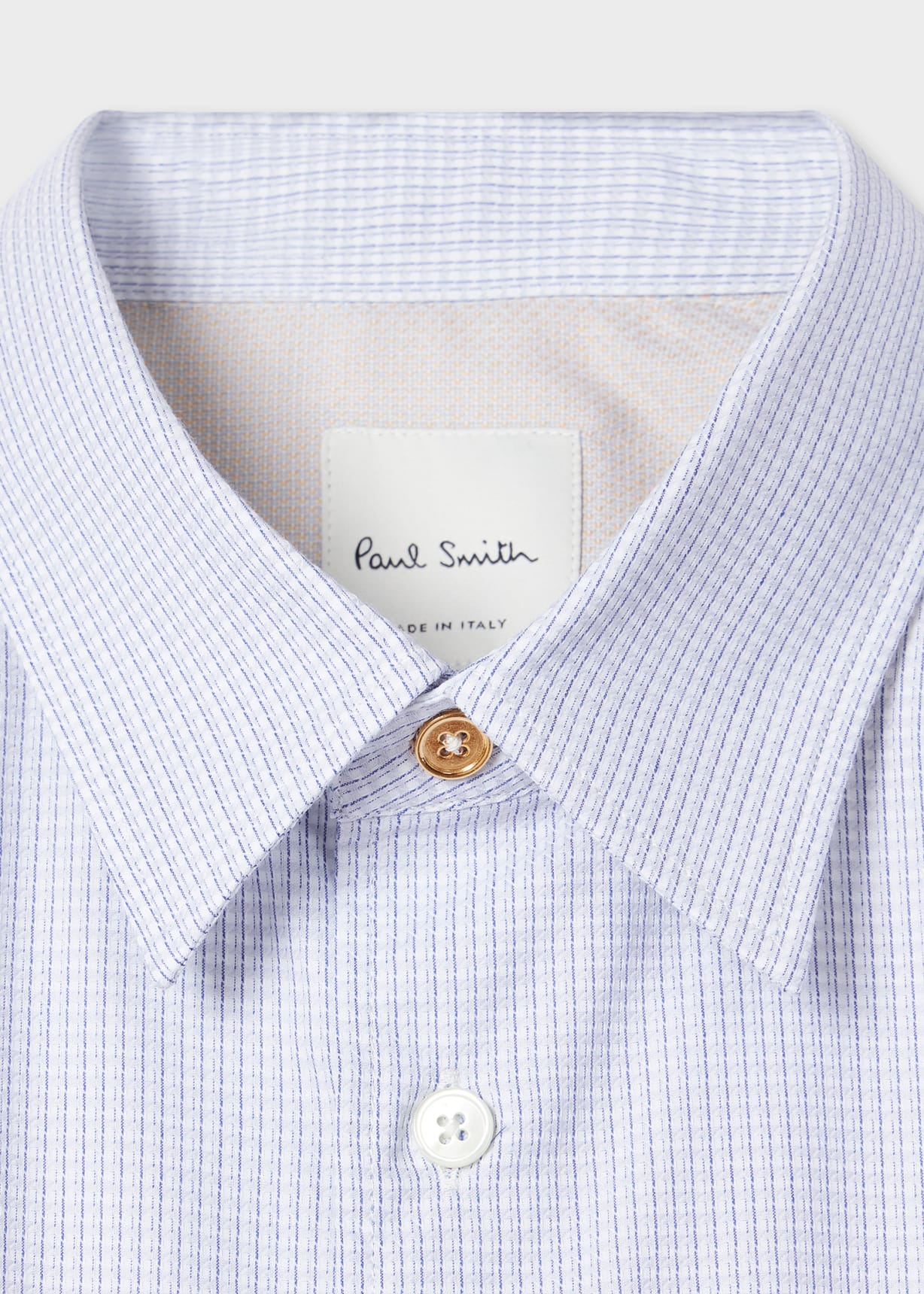 Men's Slim-Fit Light Blue 'Geo Stripe' Short-Sleeve Shirt