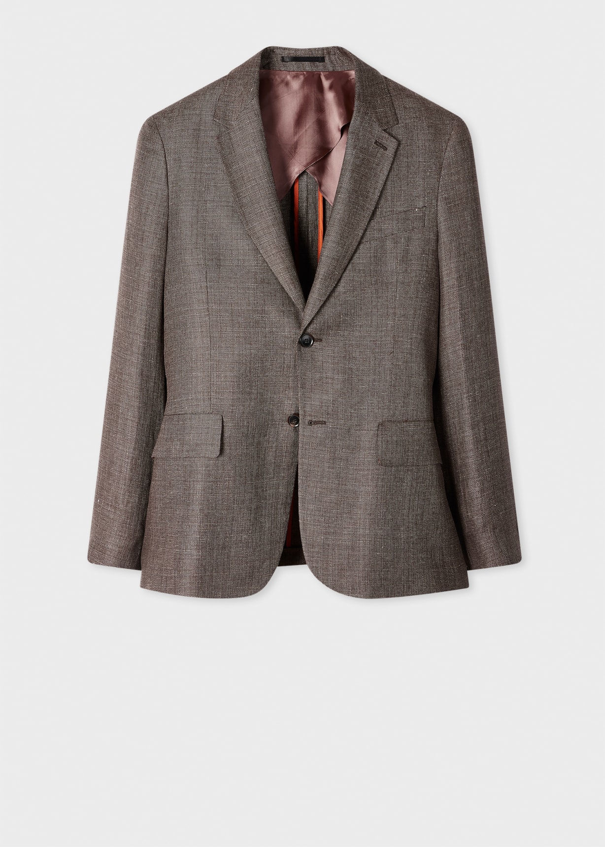 Men's Brown Linen-Wool Buggy-Lined Blazer