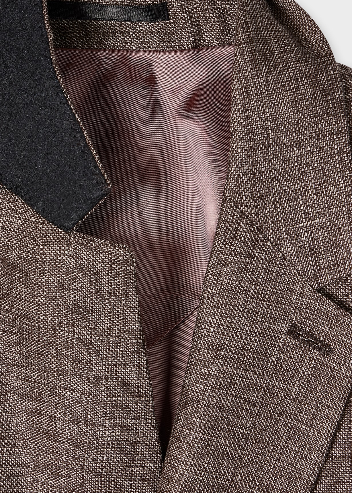 Men's Brown Linen-Wool Buggy-Lined Blazer