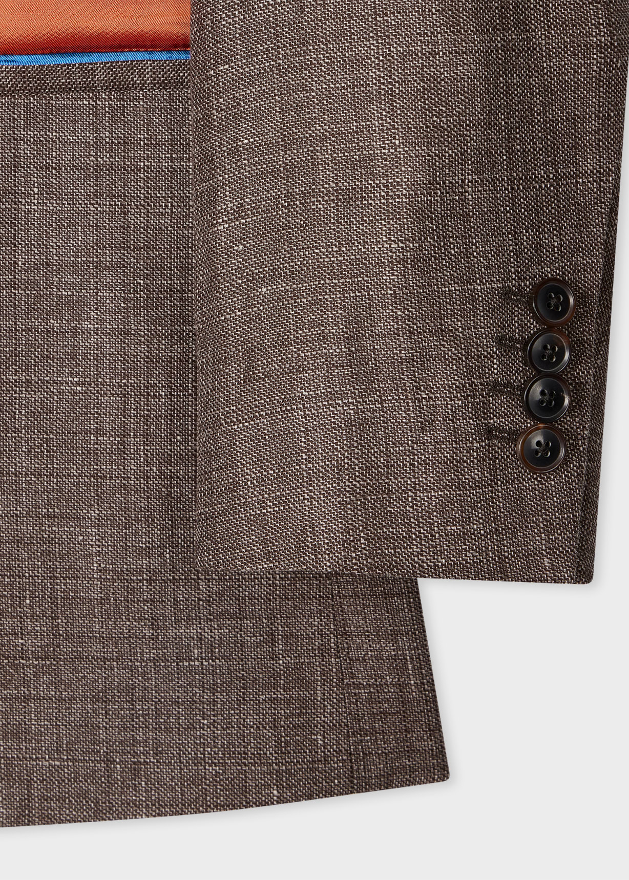 Men's Brown Linen-Wool Buggy-Lined Blazer
