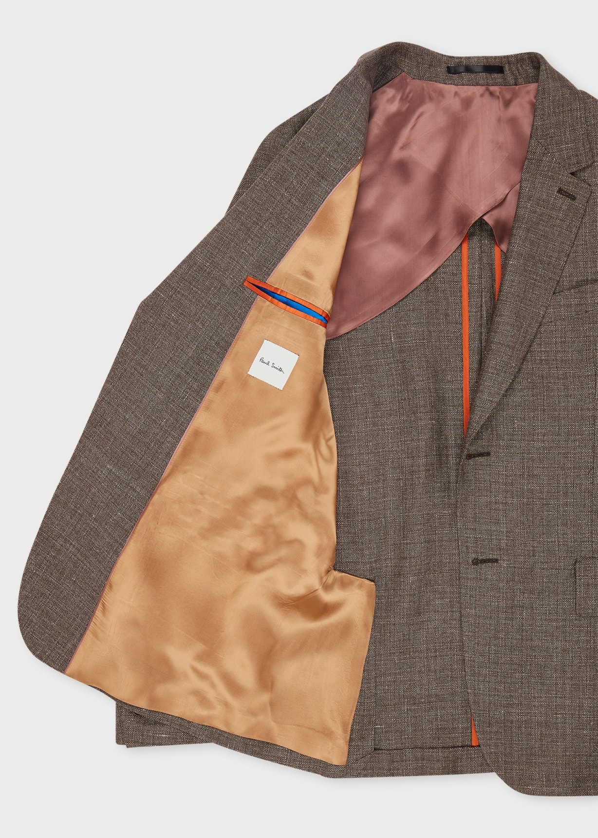 Men's Brown Linen-Wool Buggy-Lined Blazer