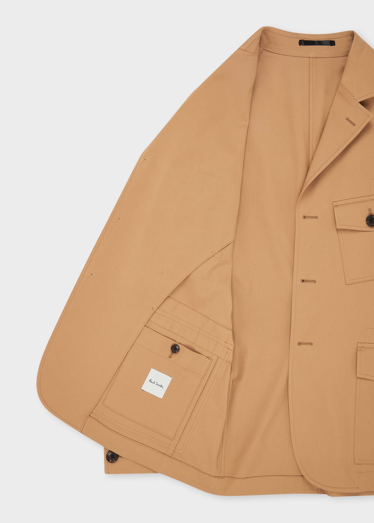 Men's Tan Fine Cotton-Twill Four Pocket Blazer