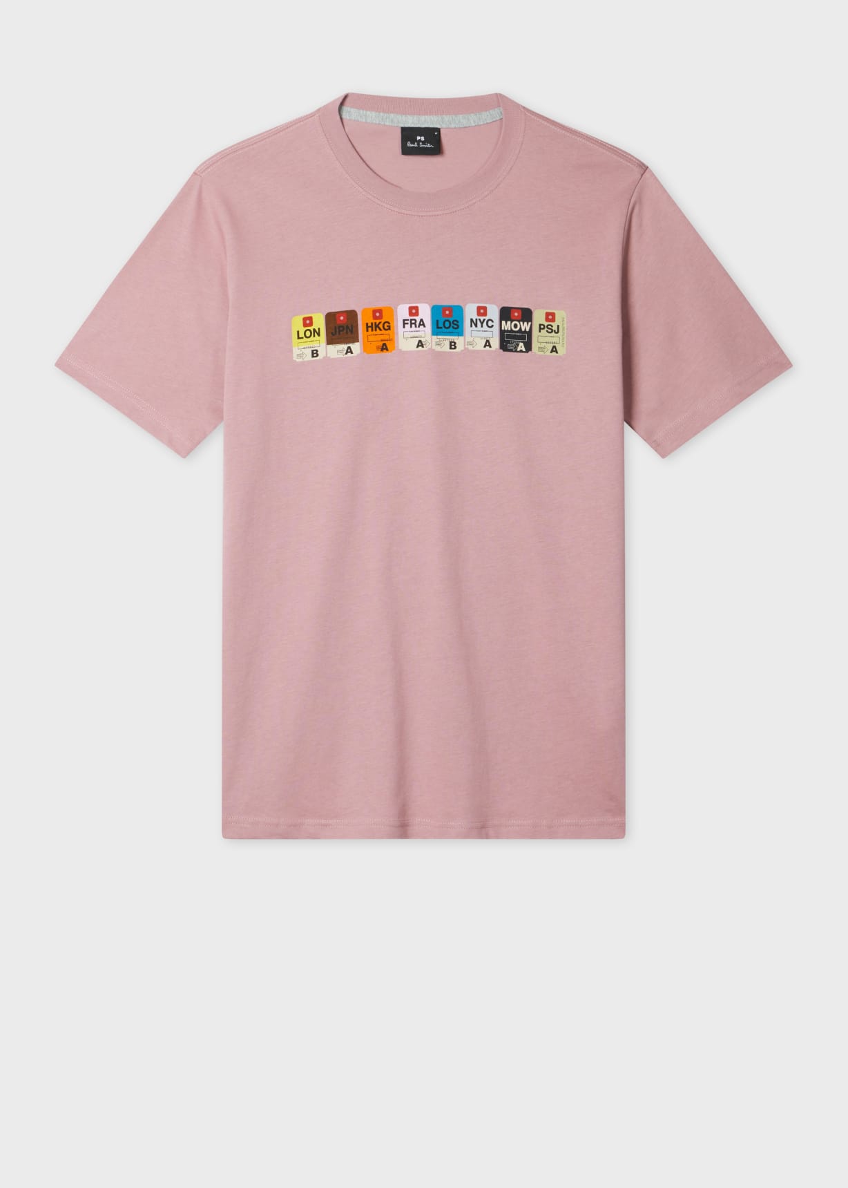 Men's Powder Pink 'Ticket Stubs' Print T-Shirt