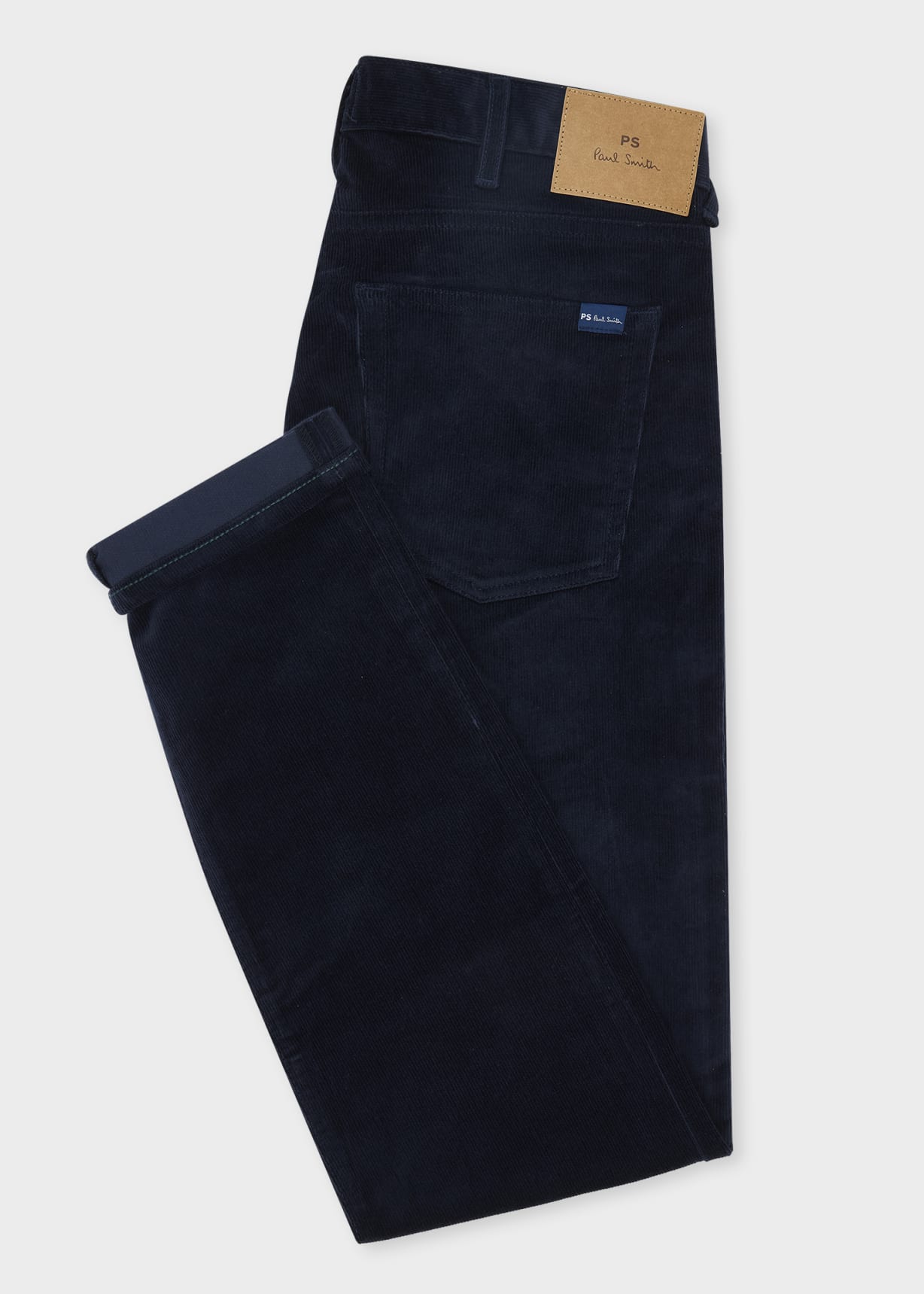 Pantalon Homme Bleu Marine Foncé Coupe Fuseau en Velours Côtelé