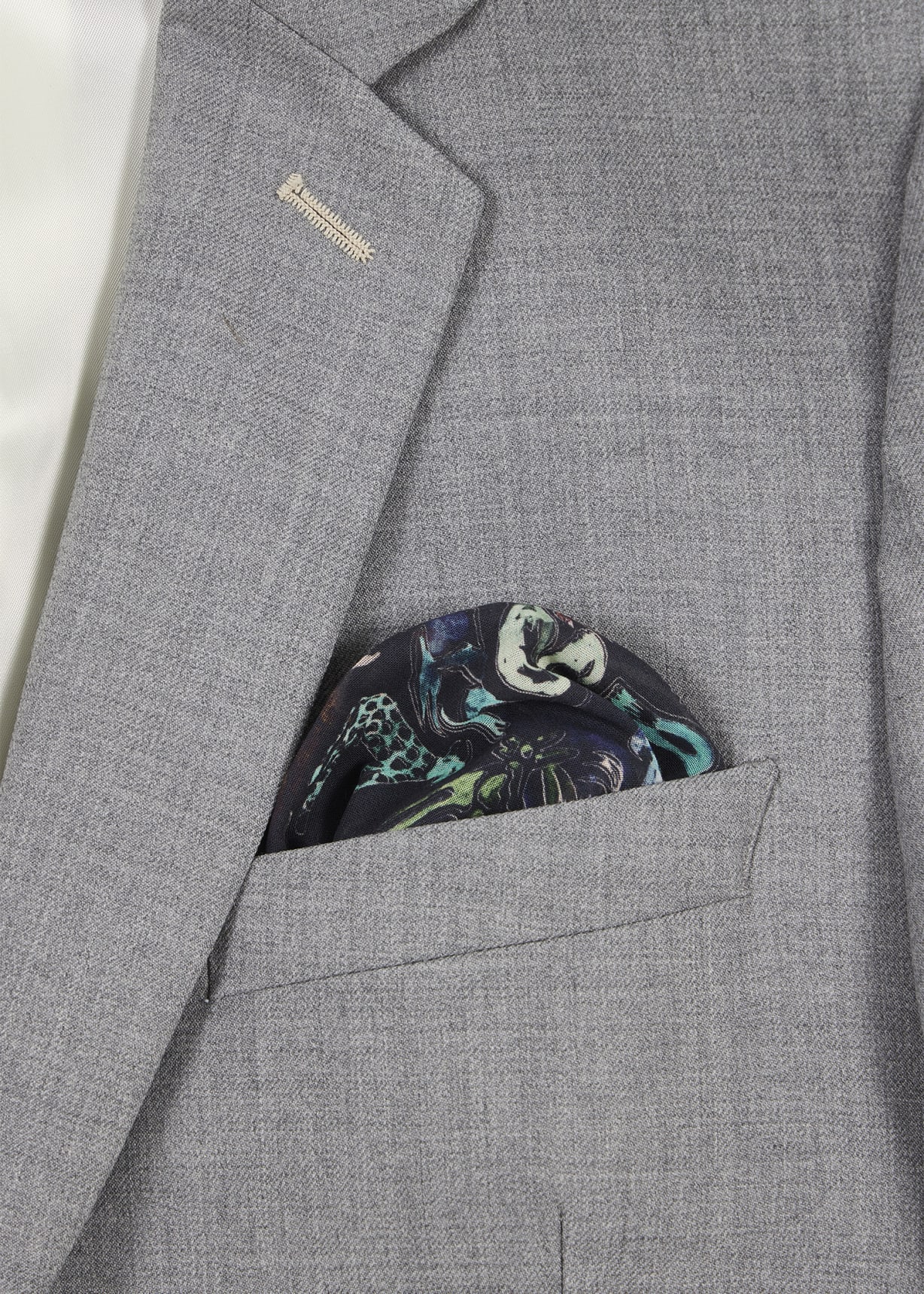 Navy 'Little Beasts' Print Pocket Square
