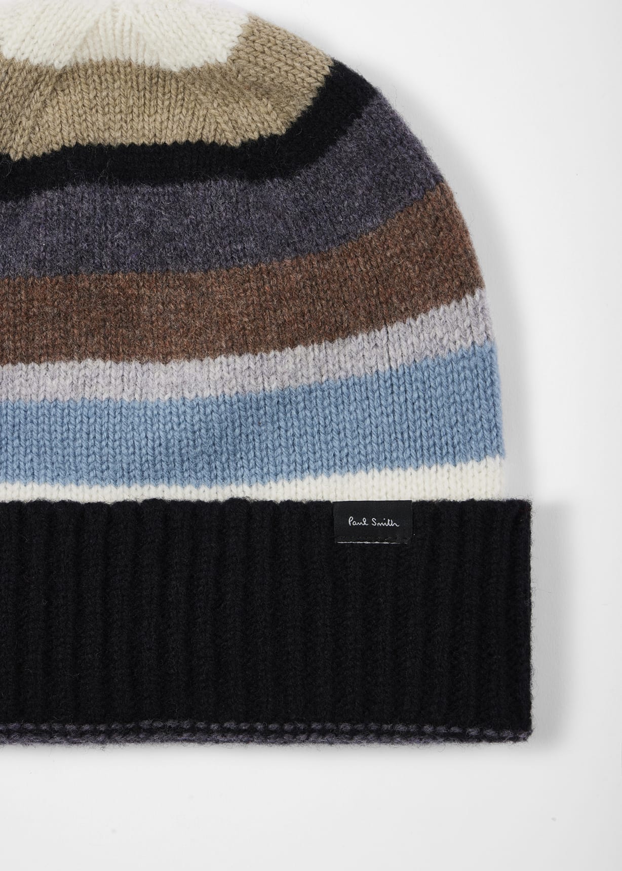 Black 'Seasonal Stripe' Beanie Paul Smith