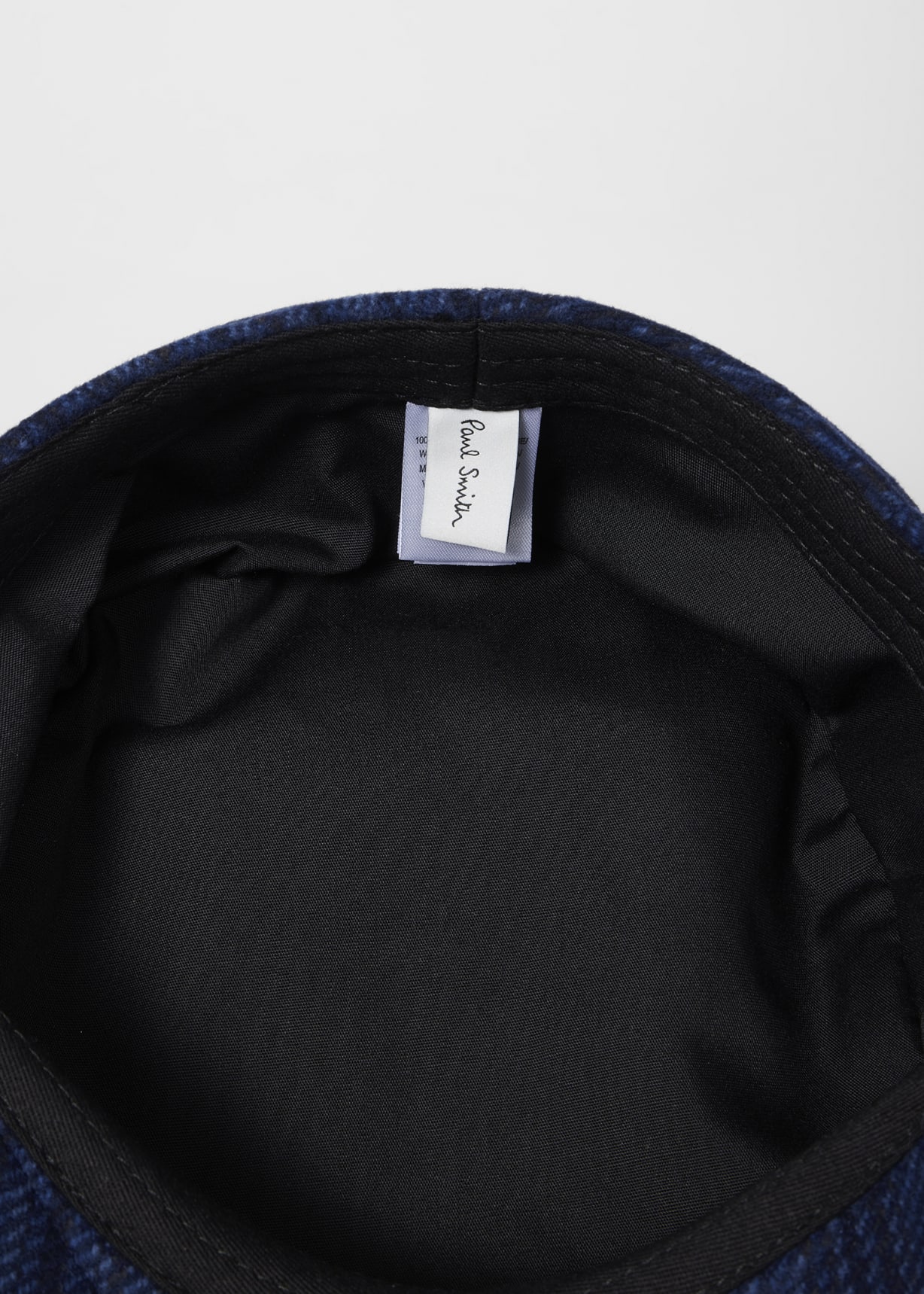 Men's Navy 'Signature Stripe' Merino Wool Flat Cap