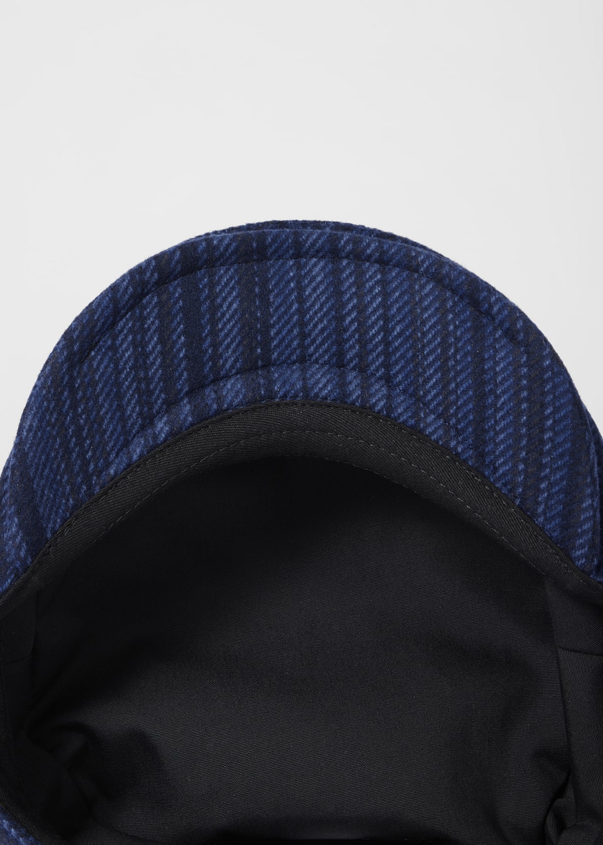 Men's Navy 'Signature Stripe' Merino Wool Flat Cap