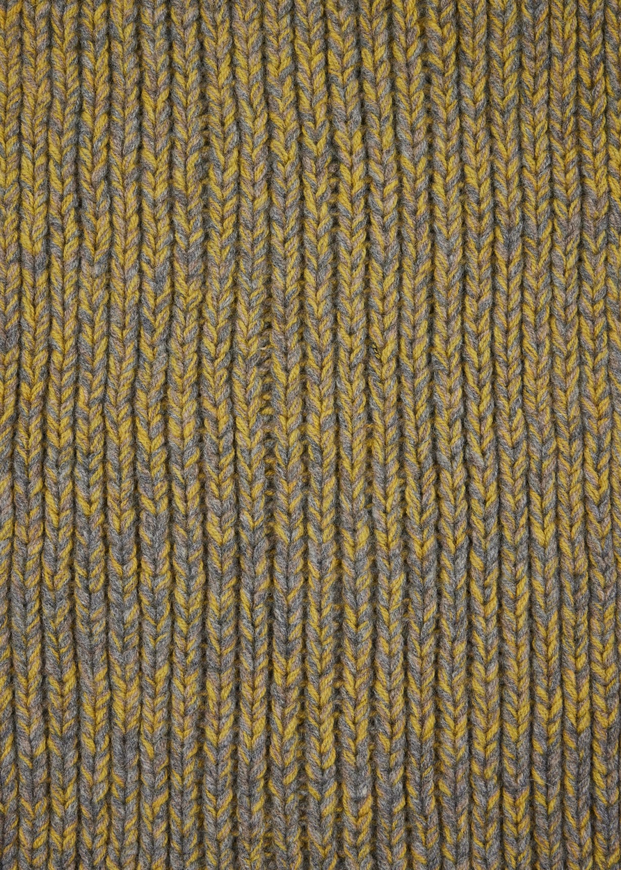 Men's Yellow and Grey Twisted Yarn Block Stripe Scarf