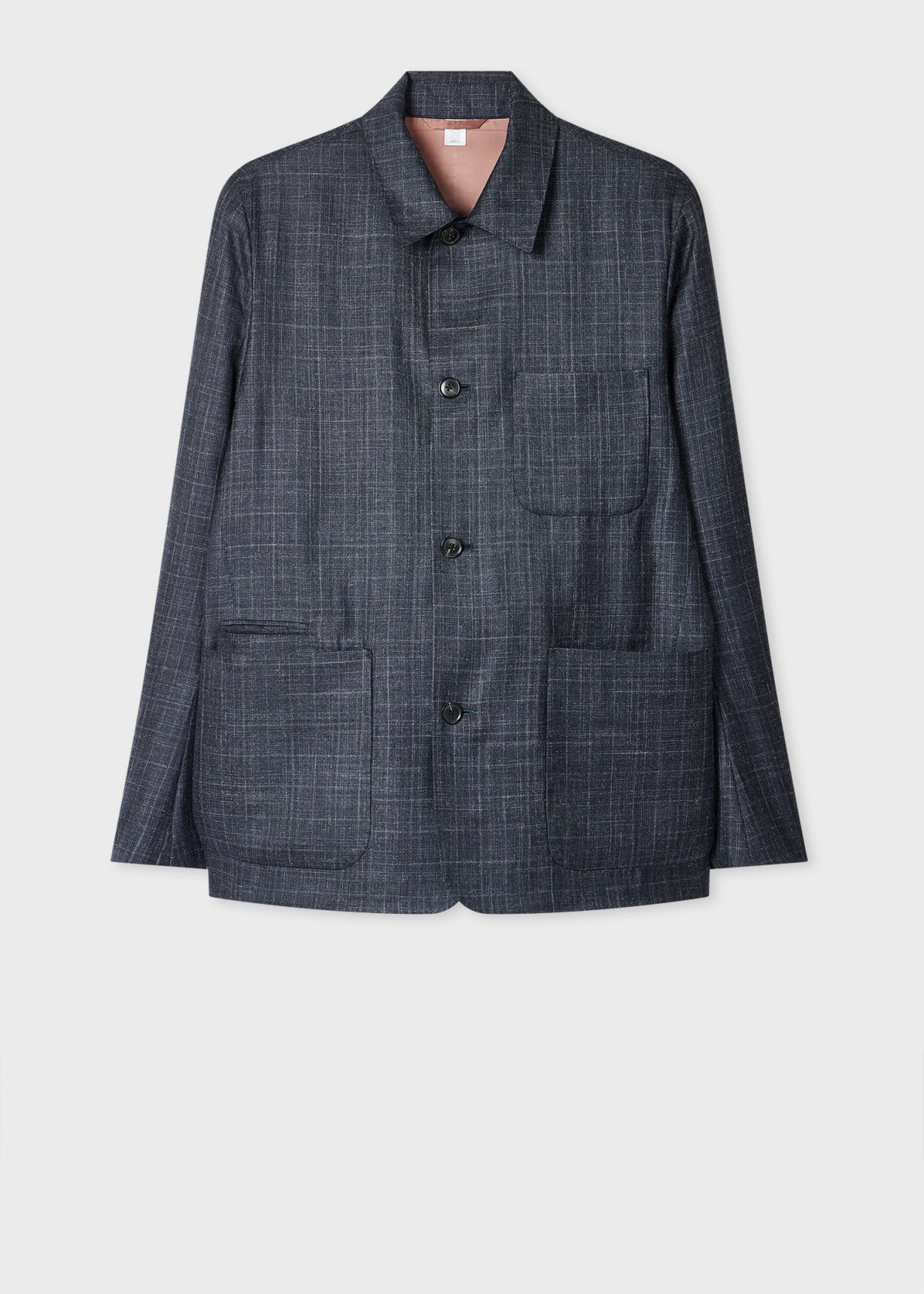 Men's Navy Wool-Silk Work Jacket