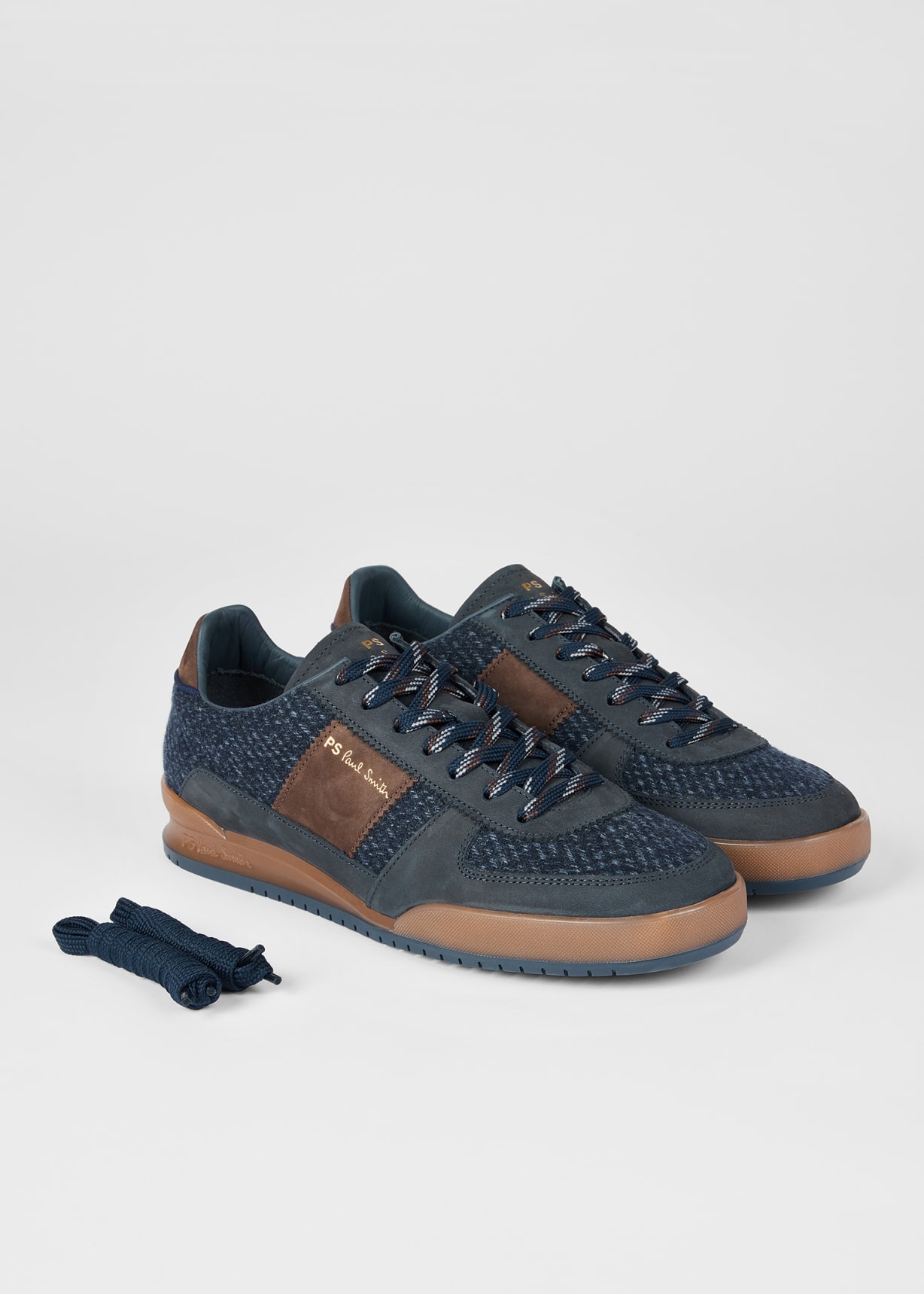 Men's Navy Tweed 'Rye' Trainers