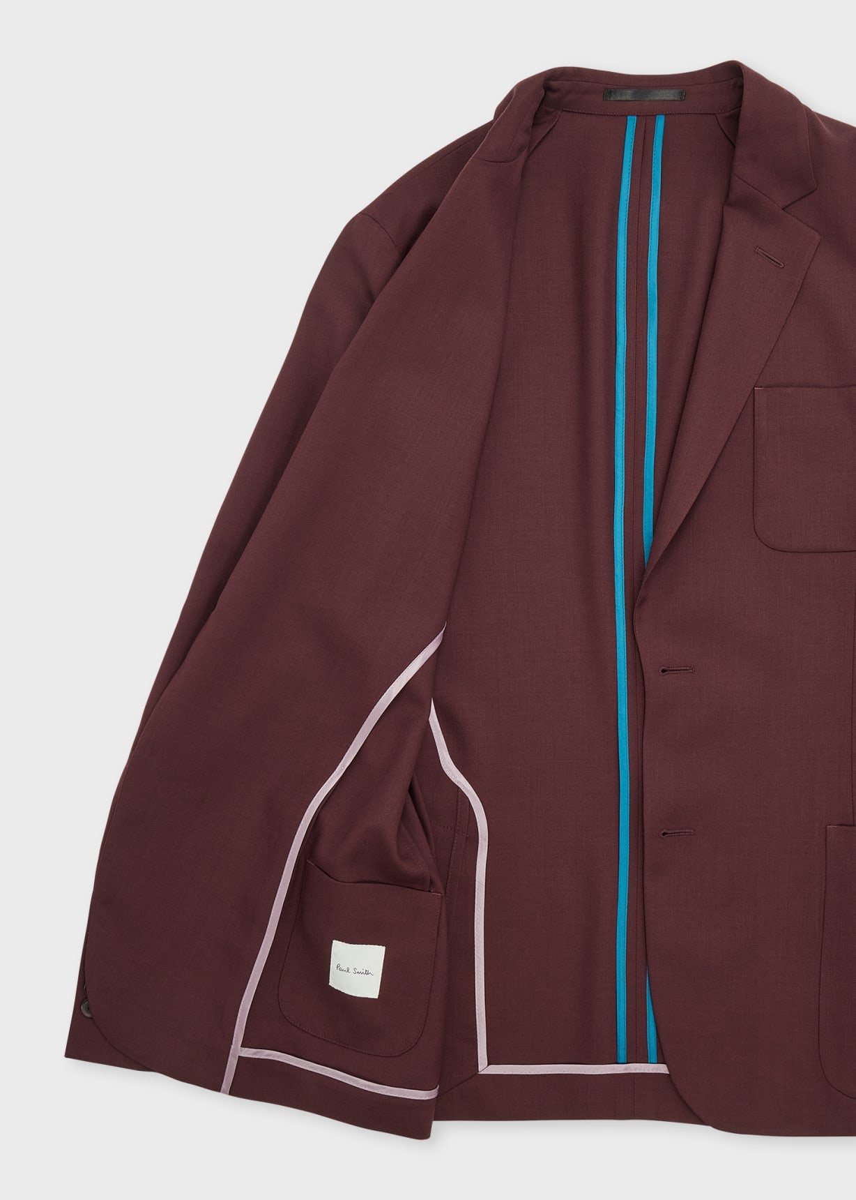 Men's Burgundy Wool Unlined Blazer