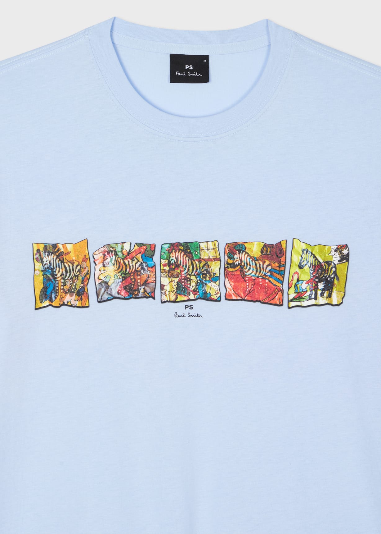 Light Blue 'Zebra' Line Up Print T-Shirt