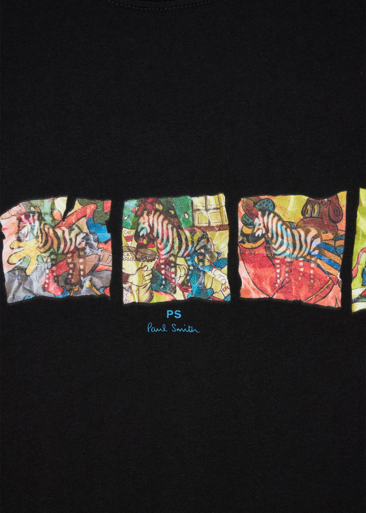 Men's Black 'Zebra' Line Up Print T-Shirt