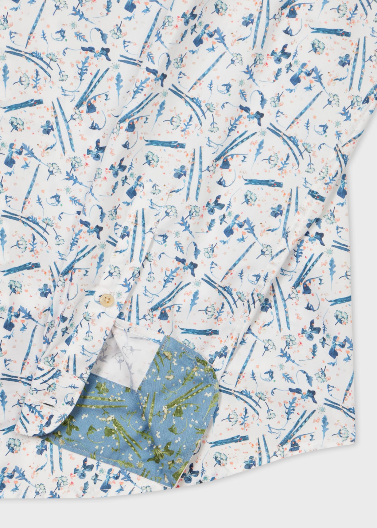 Tailored-Fit White 'Runner Bean' Print Shirt
