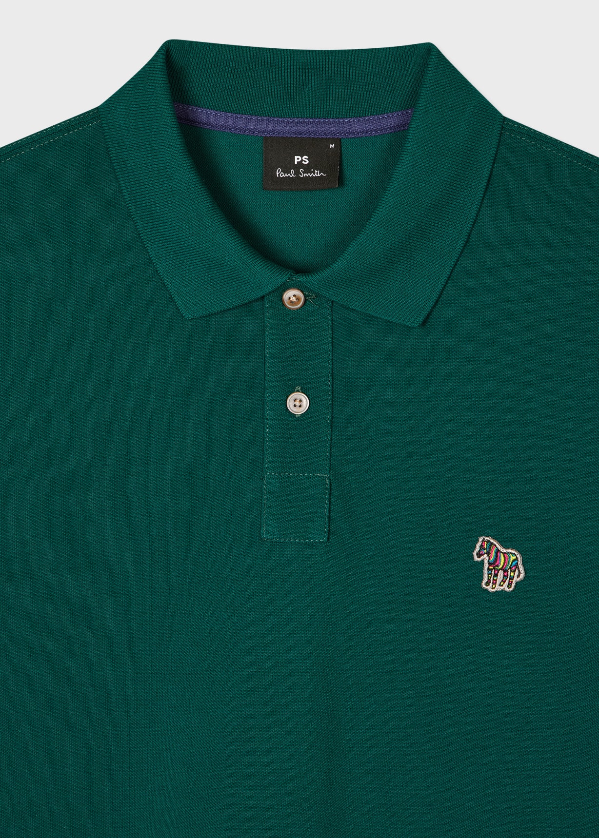 Men's Teal Green Organic Cotton Zebra Polo Shirt