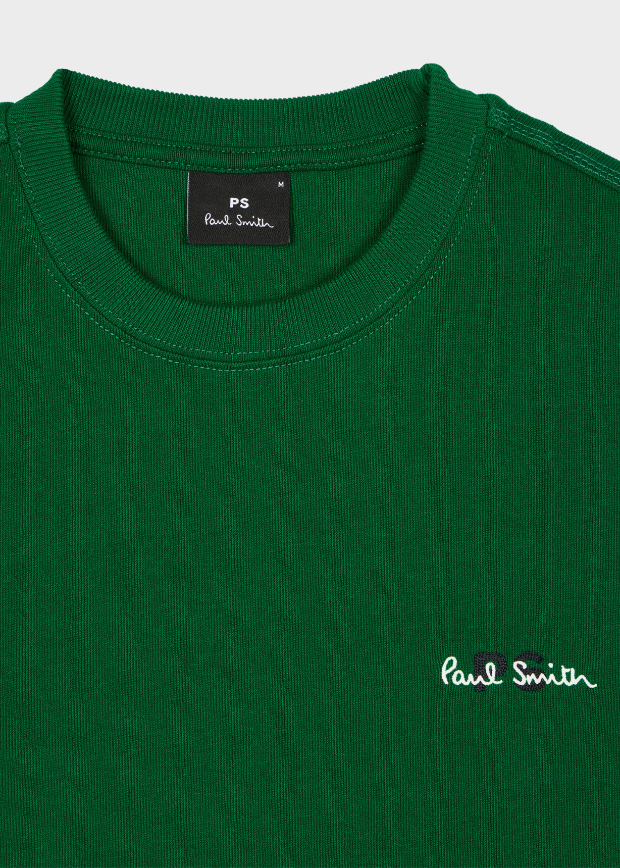 Men's Regular Fit Green Cotton Signature Logo Short-Sleeve T-Shirt