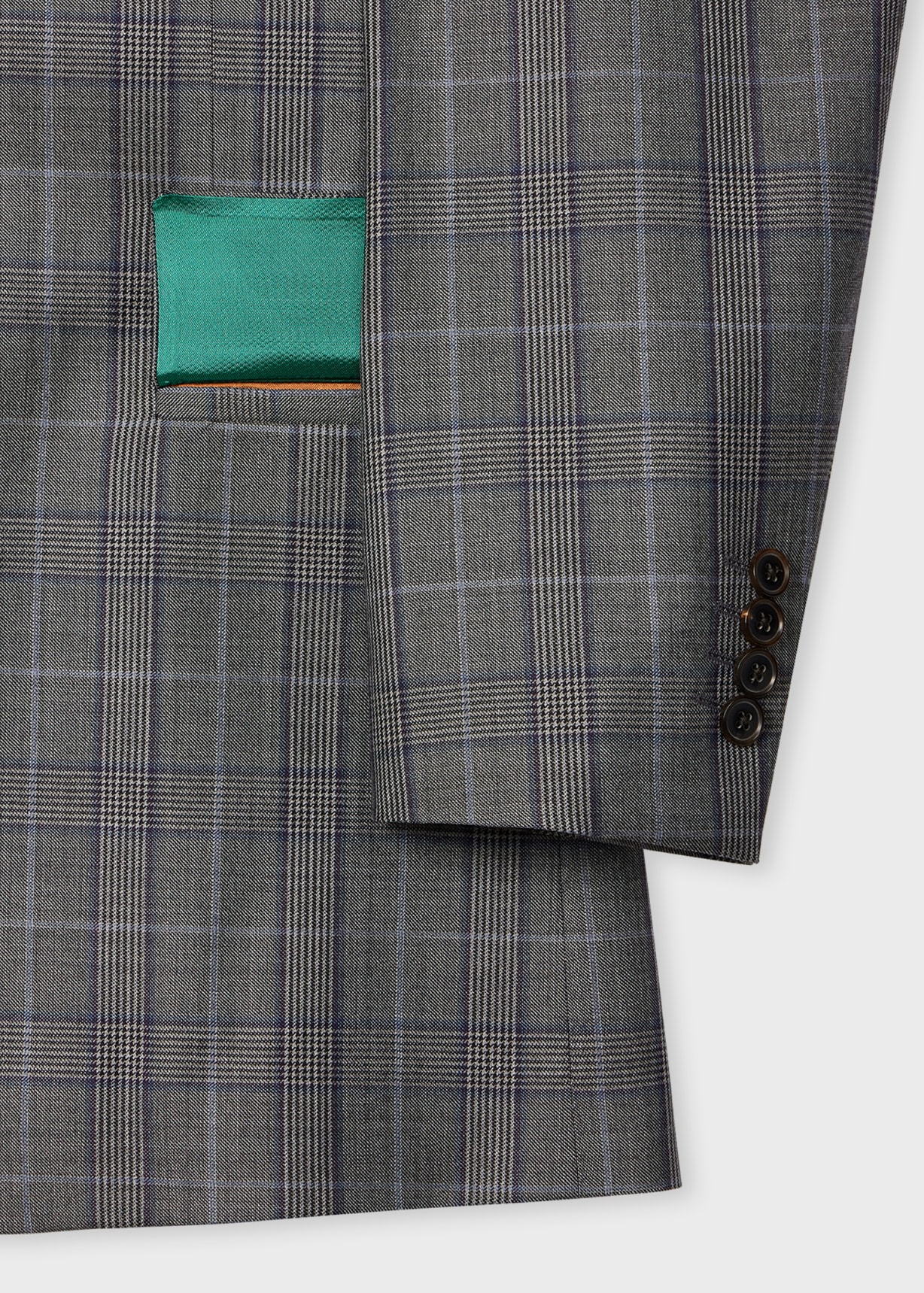 Grey Wool Check Buggy-Lined Blazer