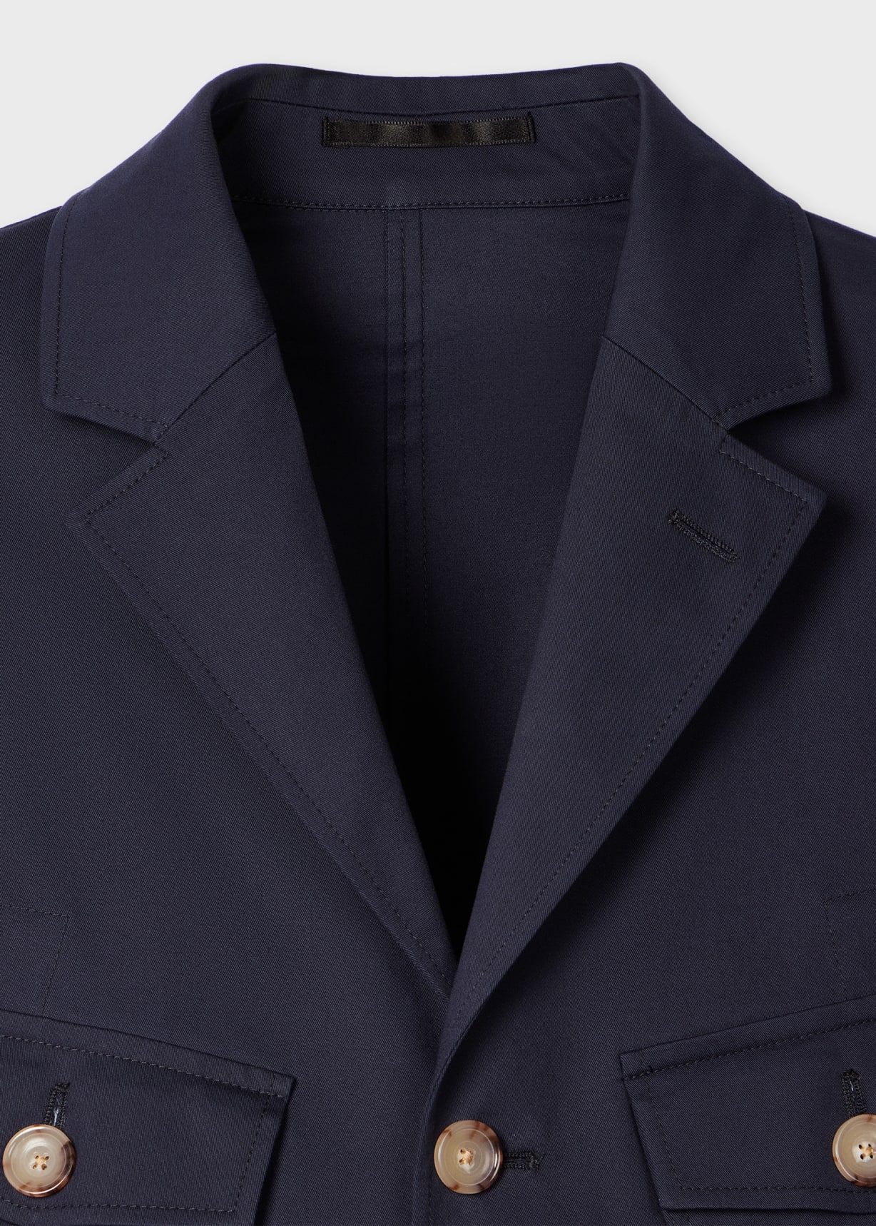 Men's Navy Fine Cotton-Twill Four Pocket Blazer