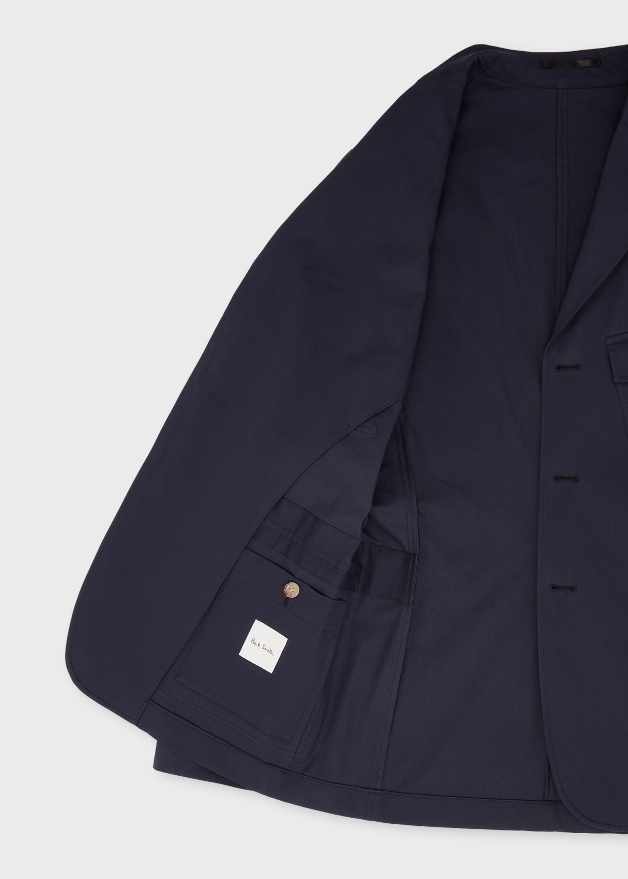 Men's Navy Fine Cotton-Twill Four Pocket Blazer