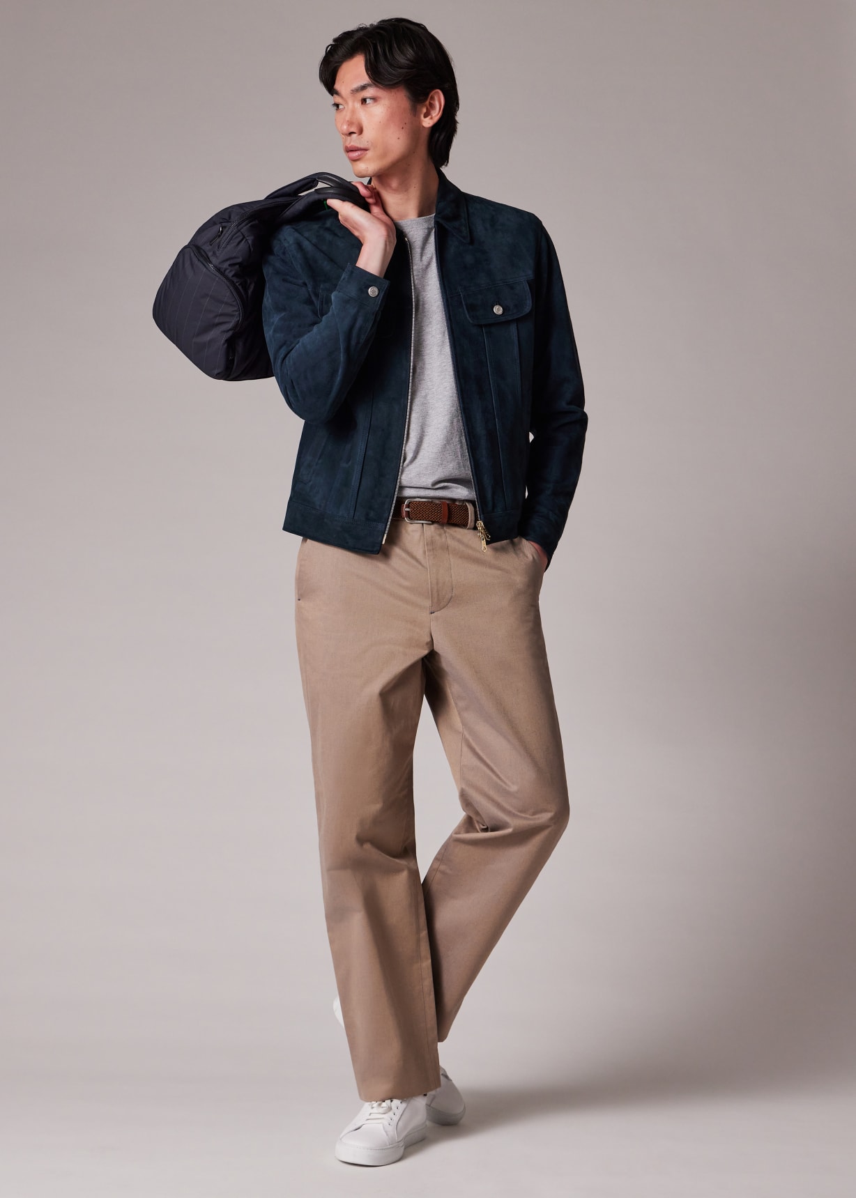 Men's Stone Two-Tone Cotton Twill Chinos