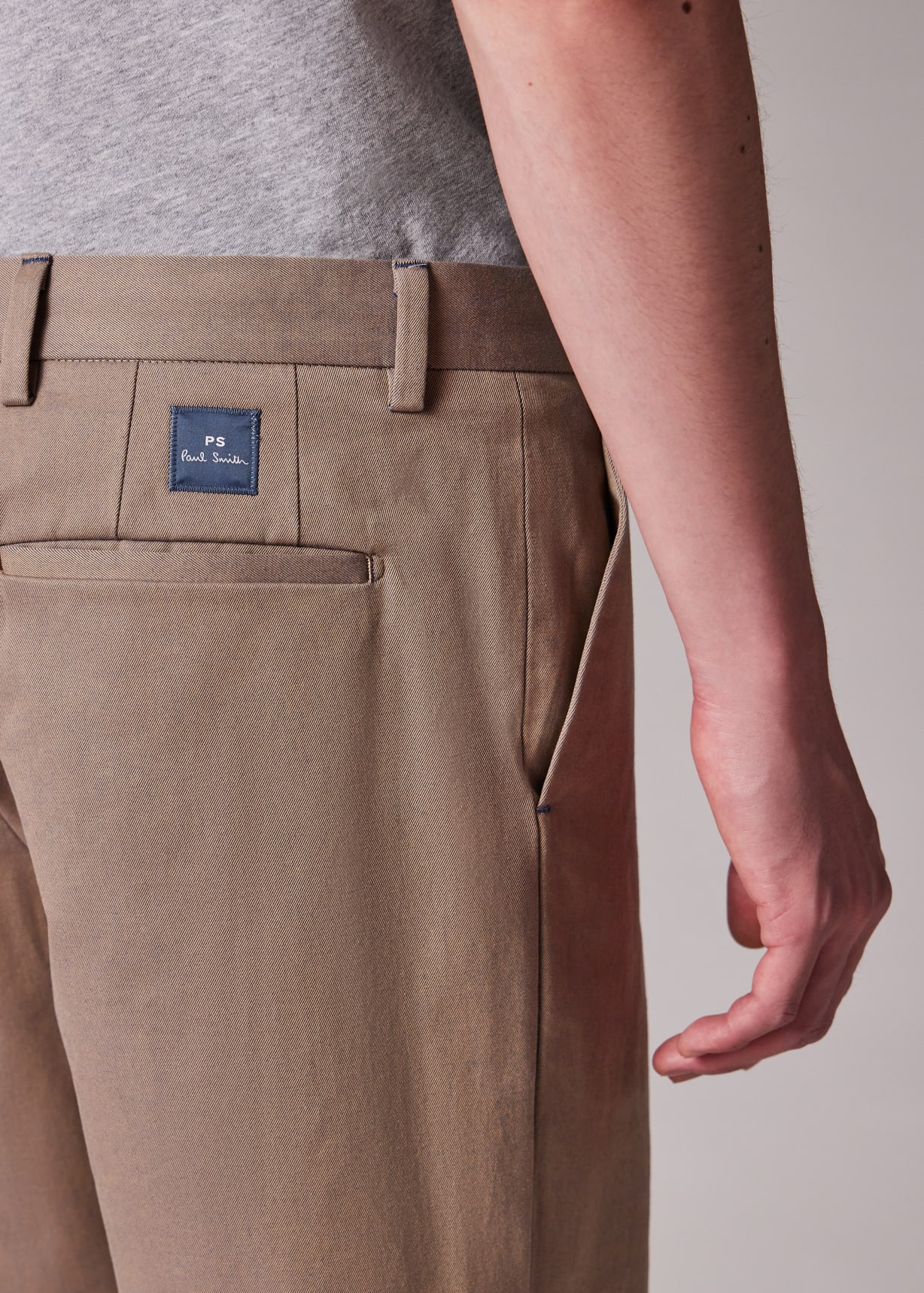 Men's Stone Two-Tone Cotton Twill Chinos
