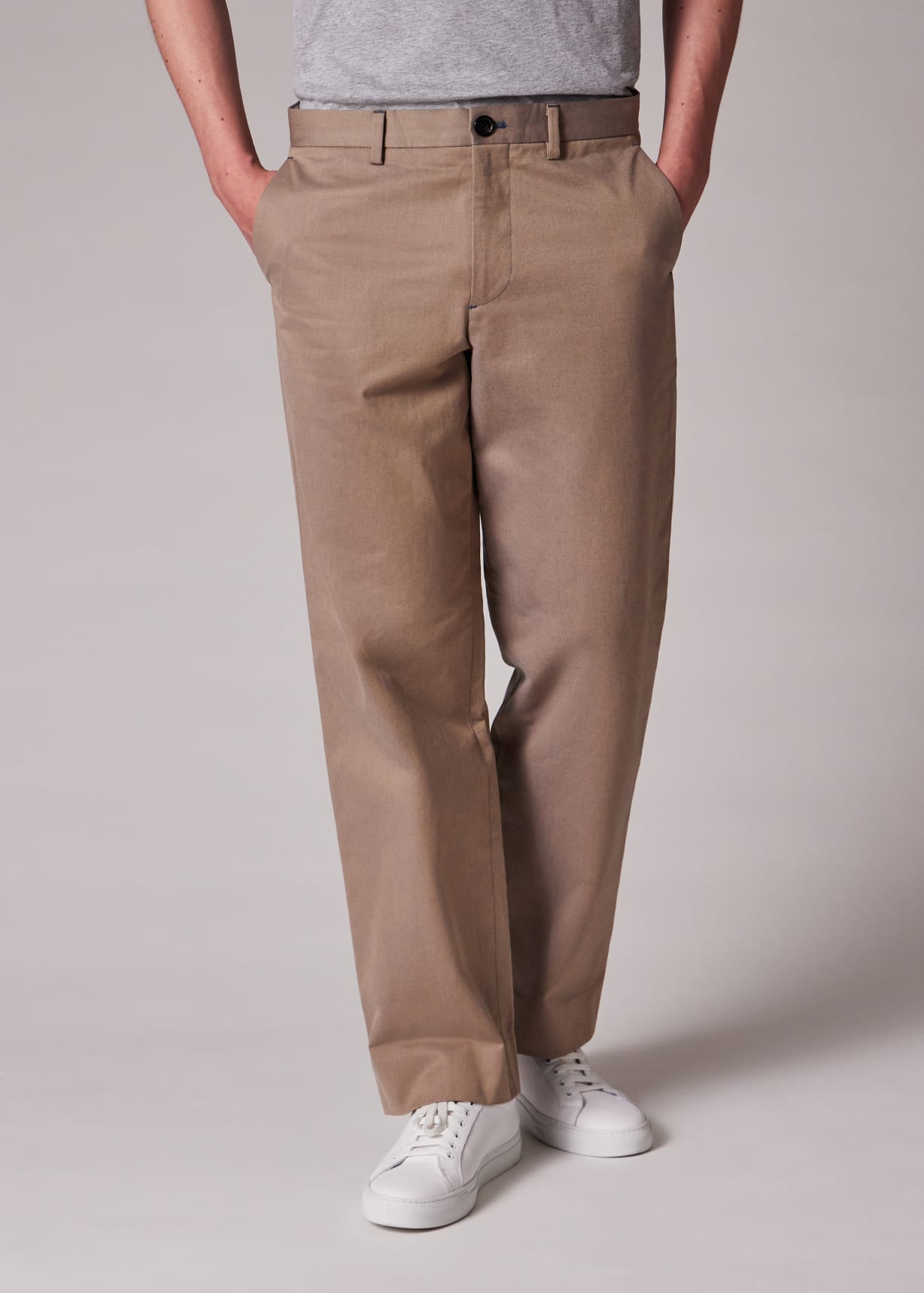 Men's Stone Two-Tone Cotton Twill Chinos